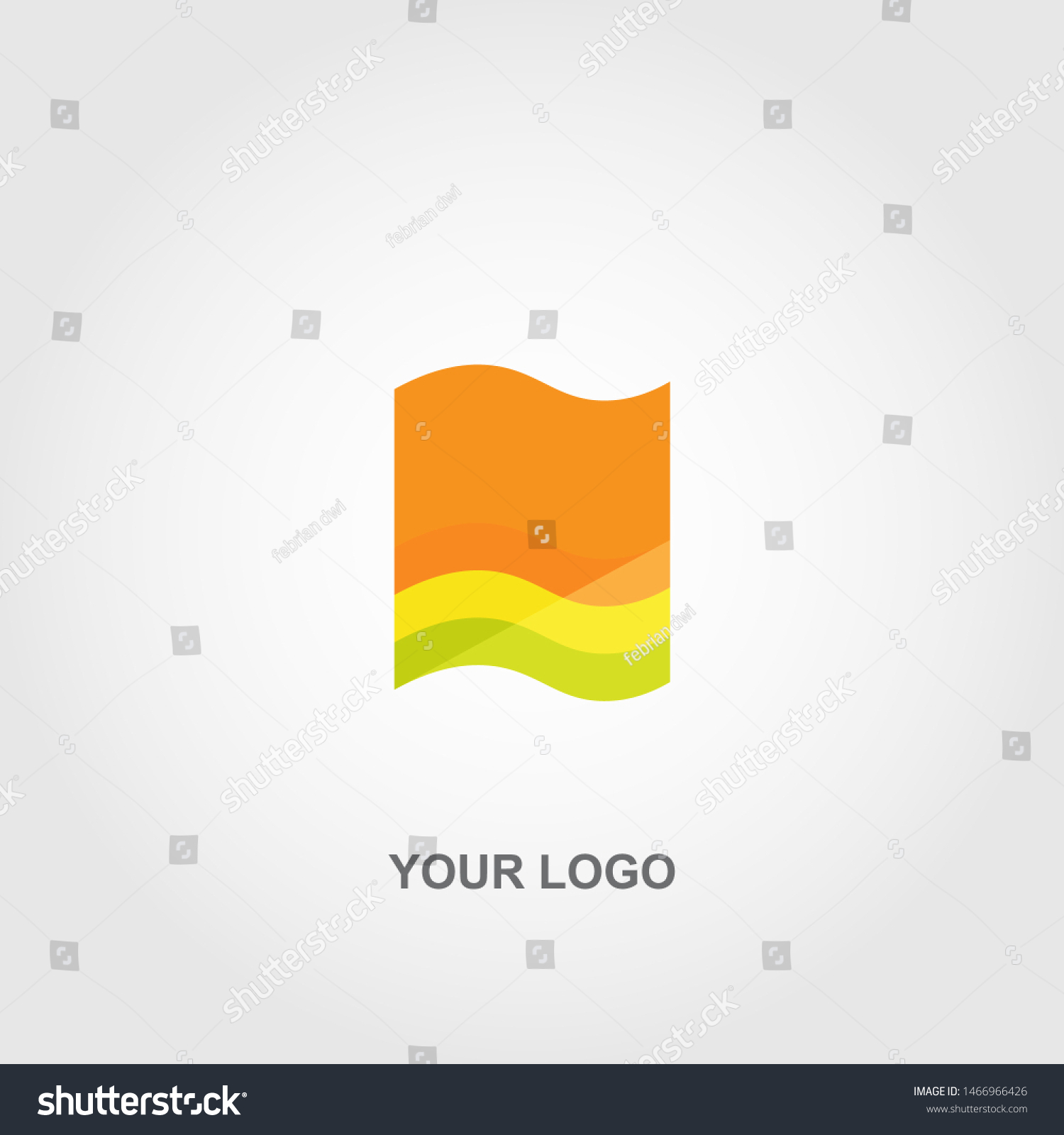 Red Flag Logo Flat Color Template Stock Vector (Royalty Free ...