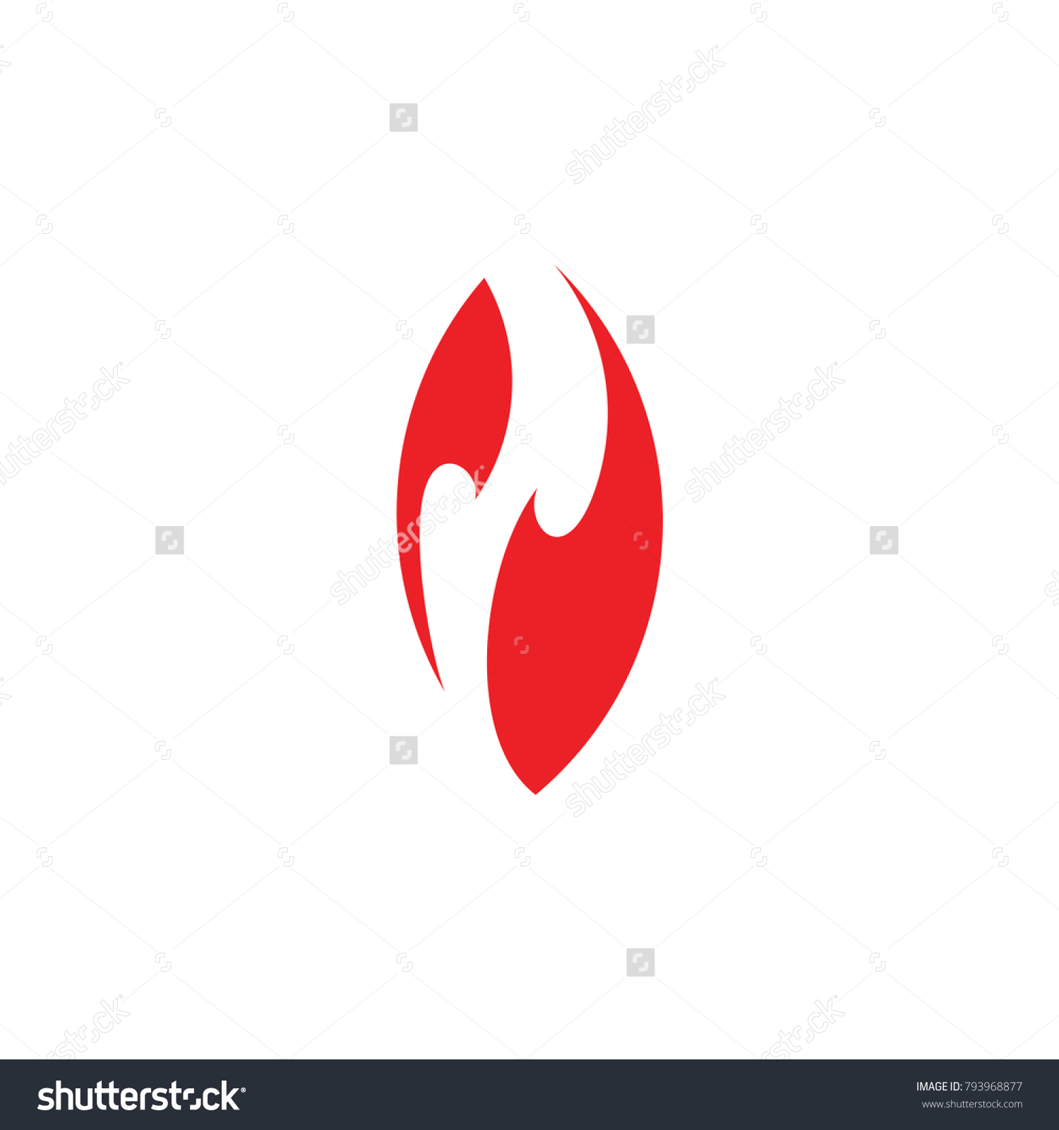 Red Flame Symbol Logo Vector Stock Vector (Royalty Free) 793968877