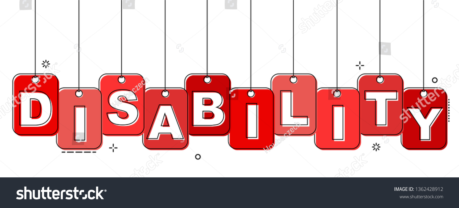 Red Flat Line Tag Disability Stock Vector (Royalty Free) 1362428912