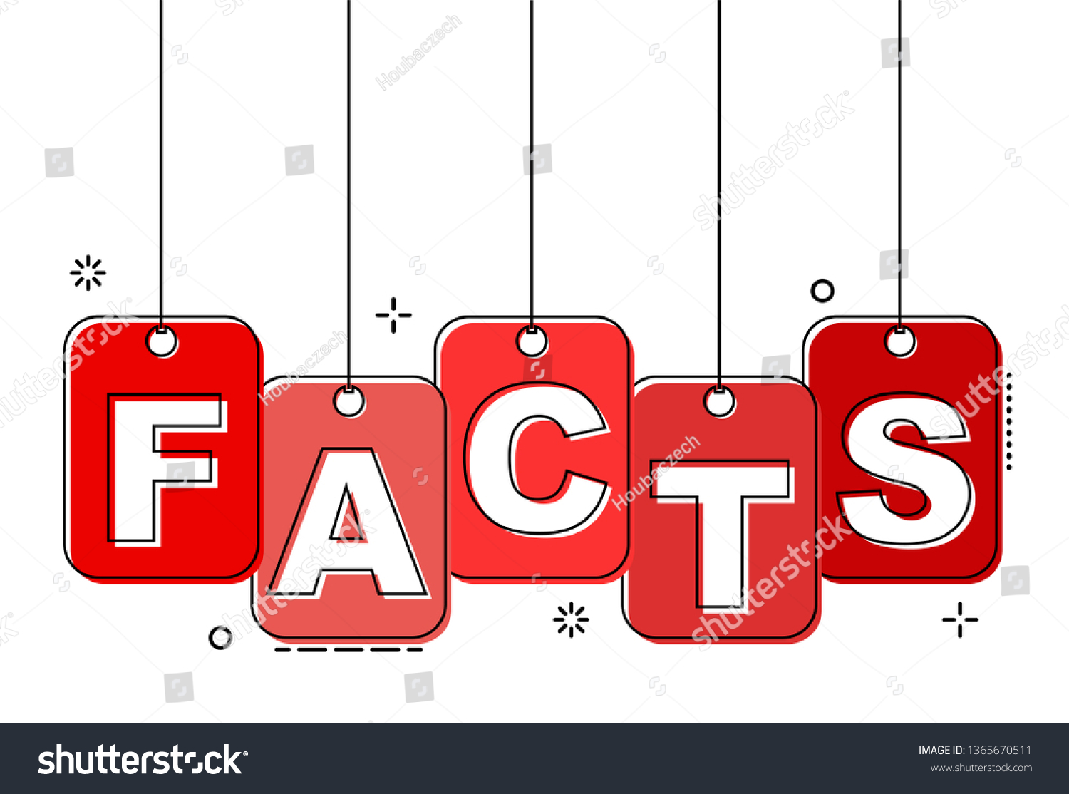 Red Flat Line Tag Facts Stock Vector (Royalty Free) 1365670511 ...