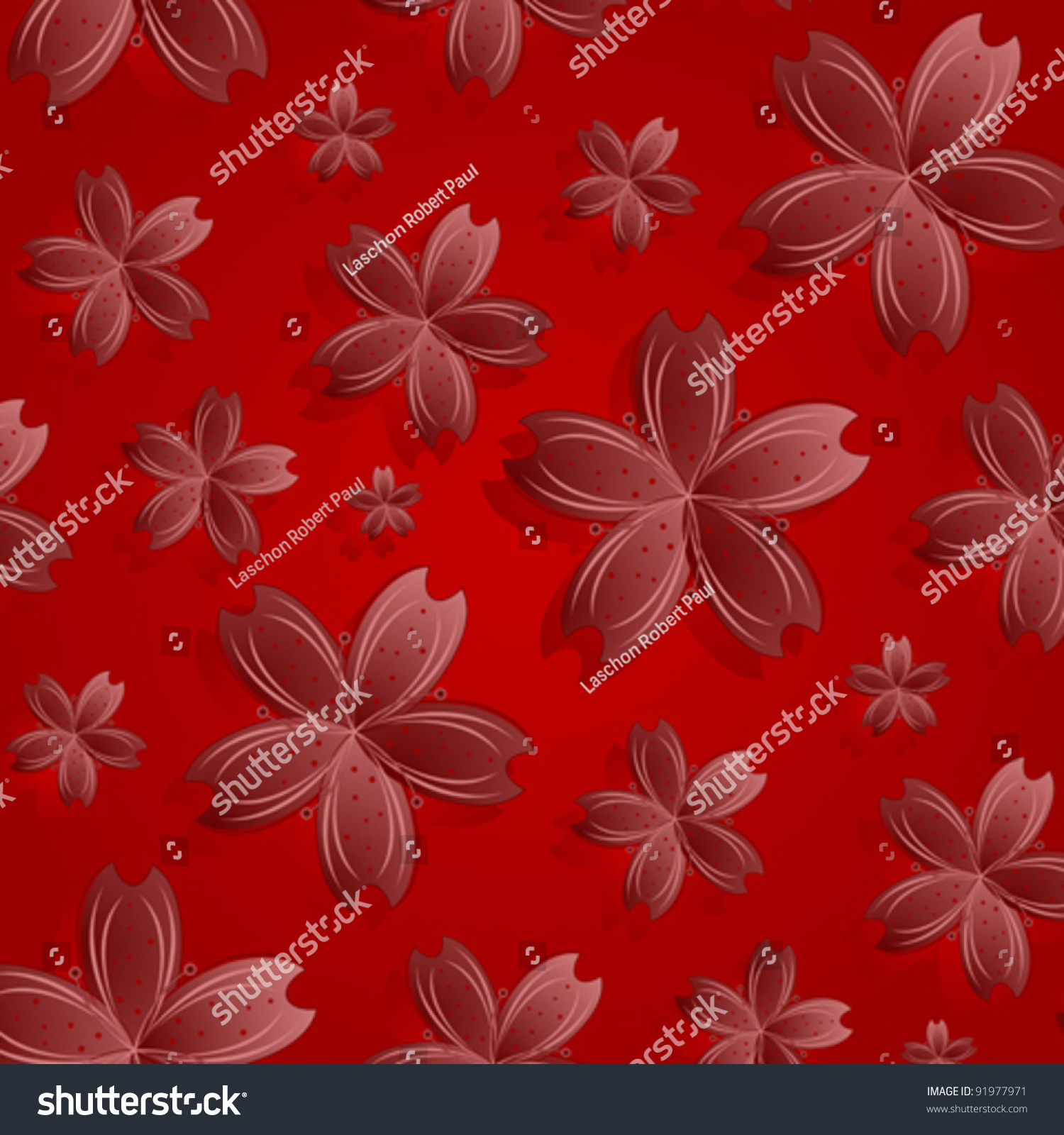 Red Flowers Pattern Abstract Seamless Texture Stock Vector (Royalty ...
