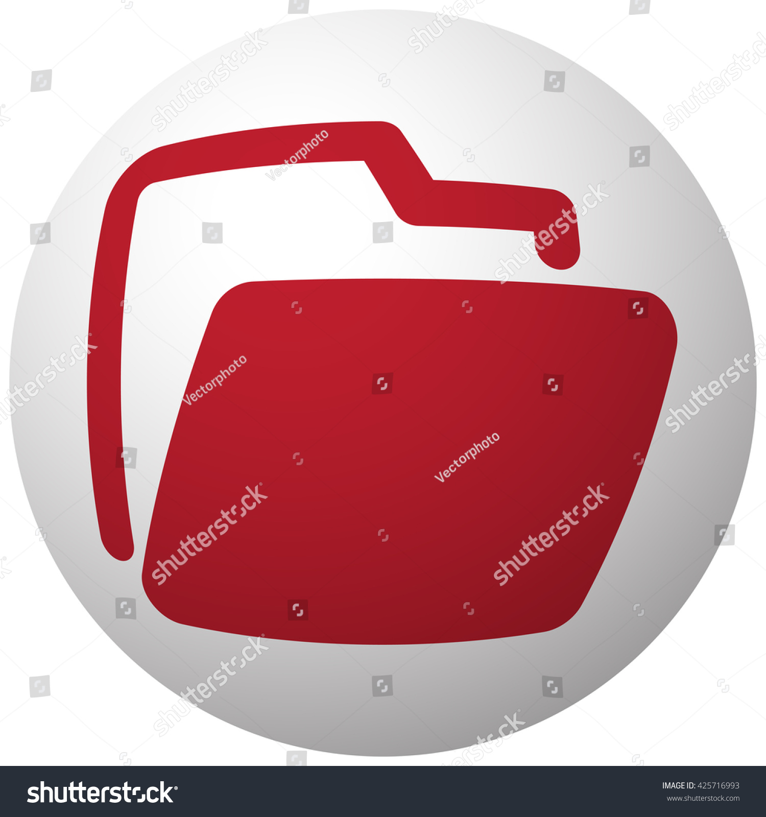 Vektor Stok Red Folder Icon On White Ball (Tanpa Royalti) 425716993 ...
