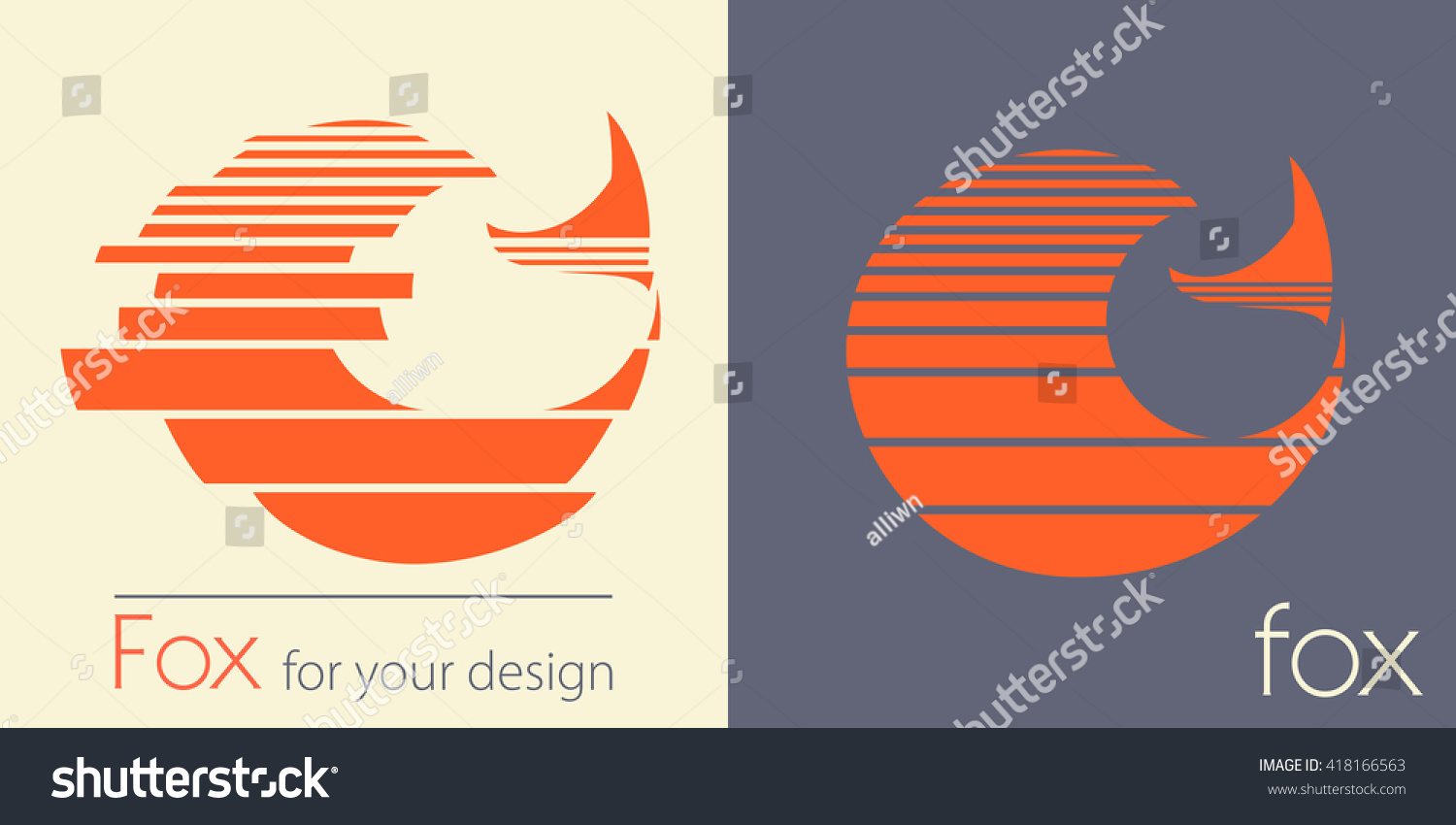 Red Fox Logo Symbol Sign Vector Stock Vector (Royalty Free) 418166563
