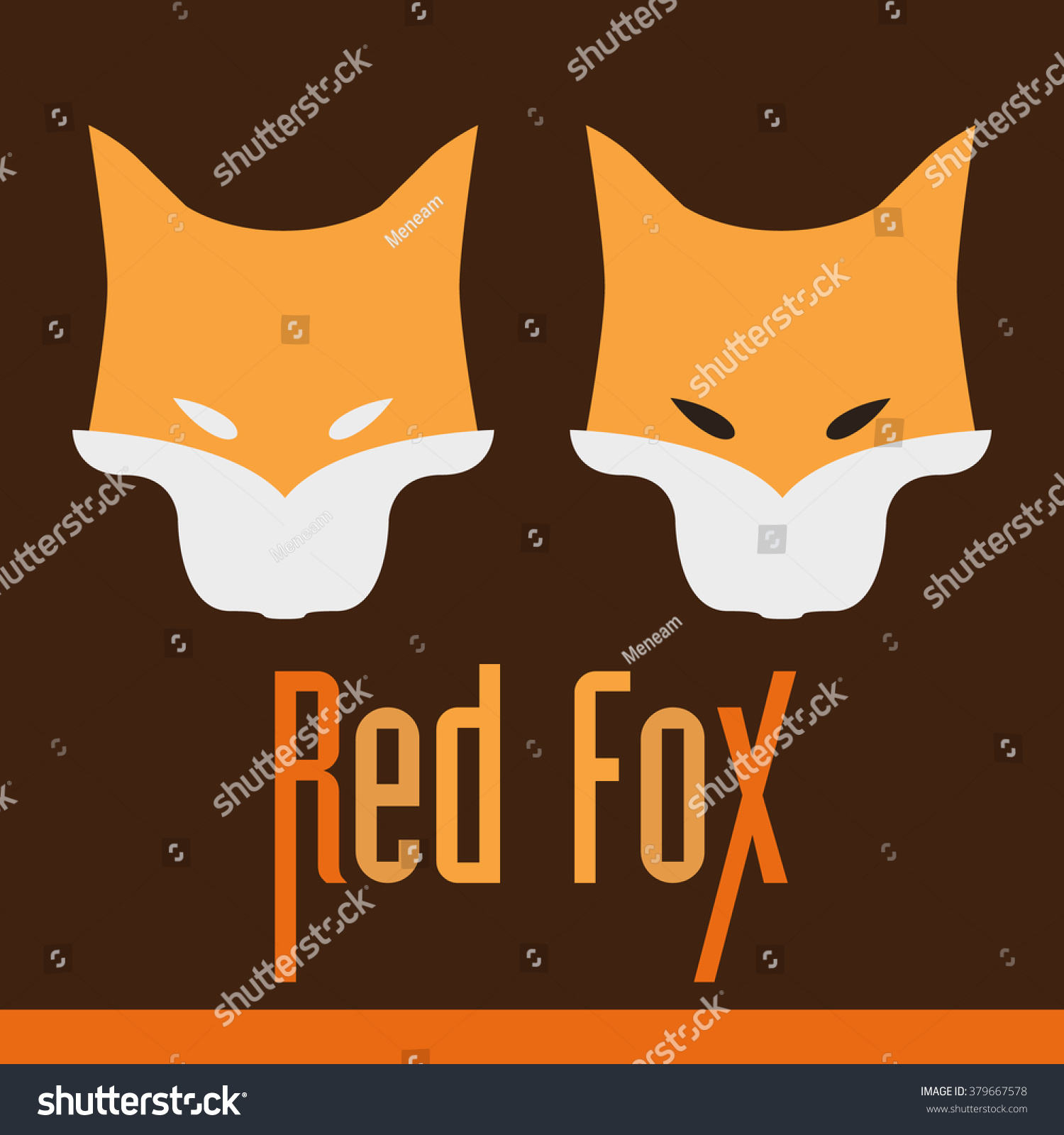 Red Fox Symbol Vector Stock Vector (Royalty Free) 379667578