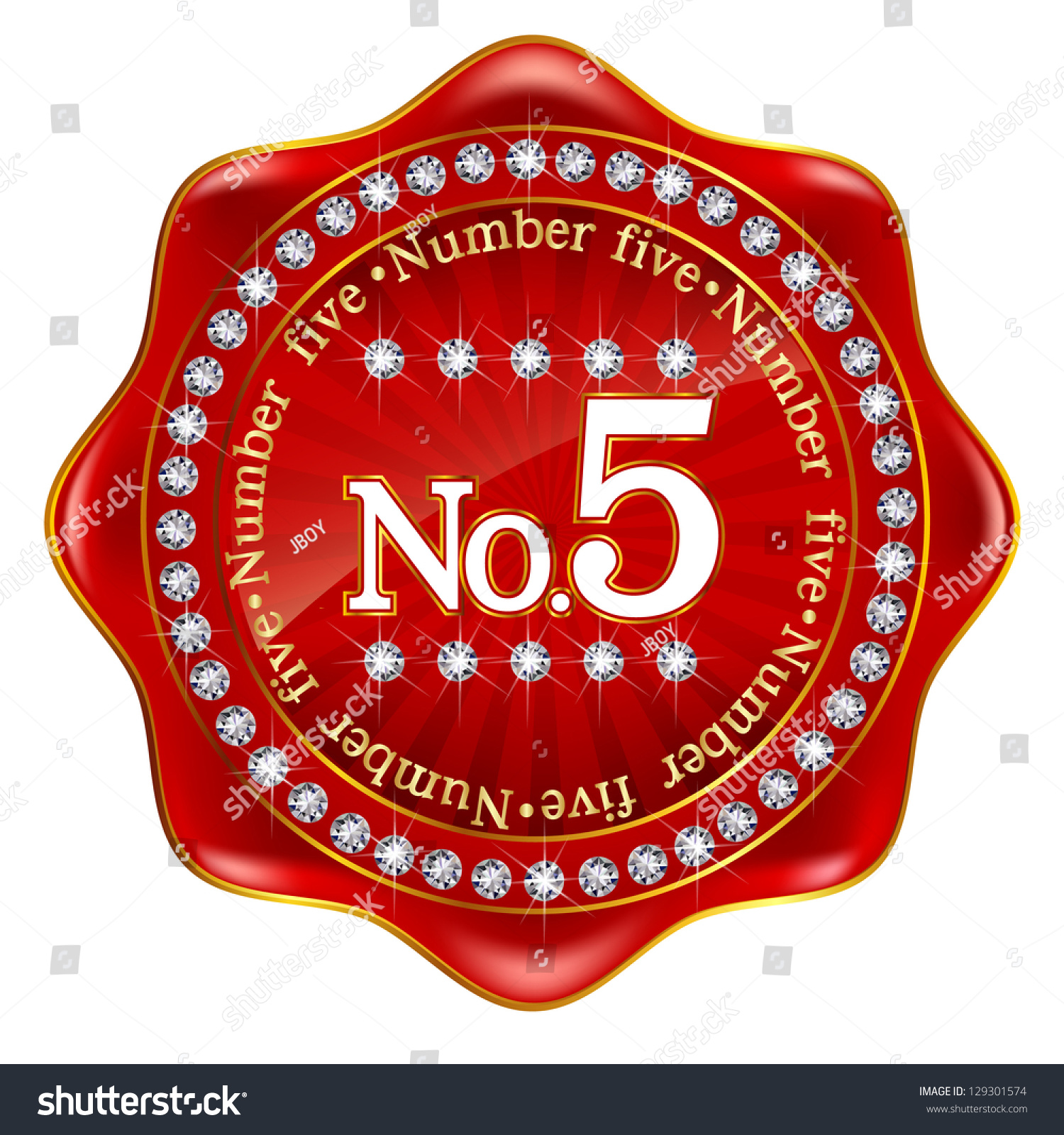 Red Frame Number 5 Stock Vector (Royalty Free) 129301574