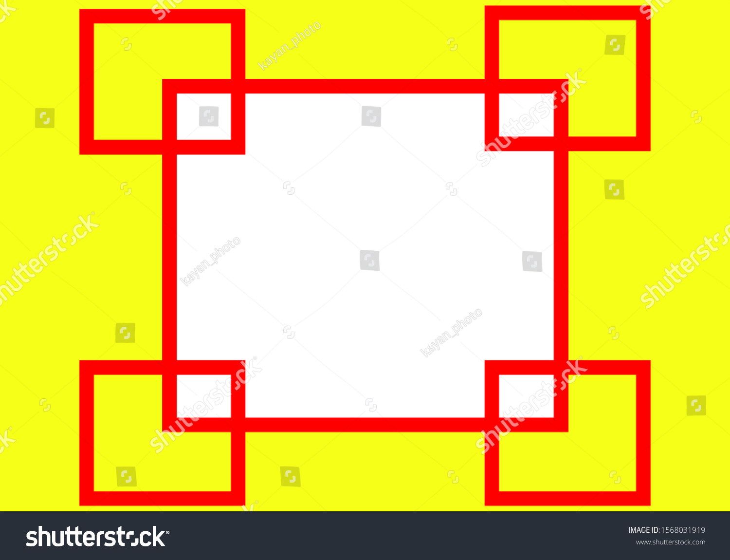 Red Frame Empty White Screen Yellow Stock Vector (Royalty Free ...