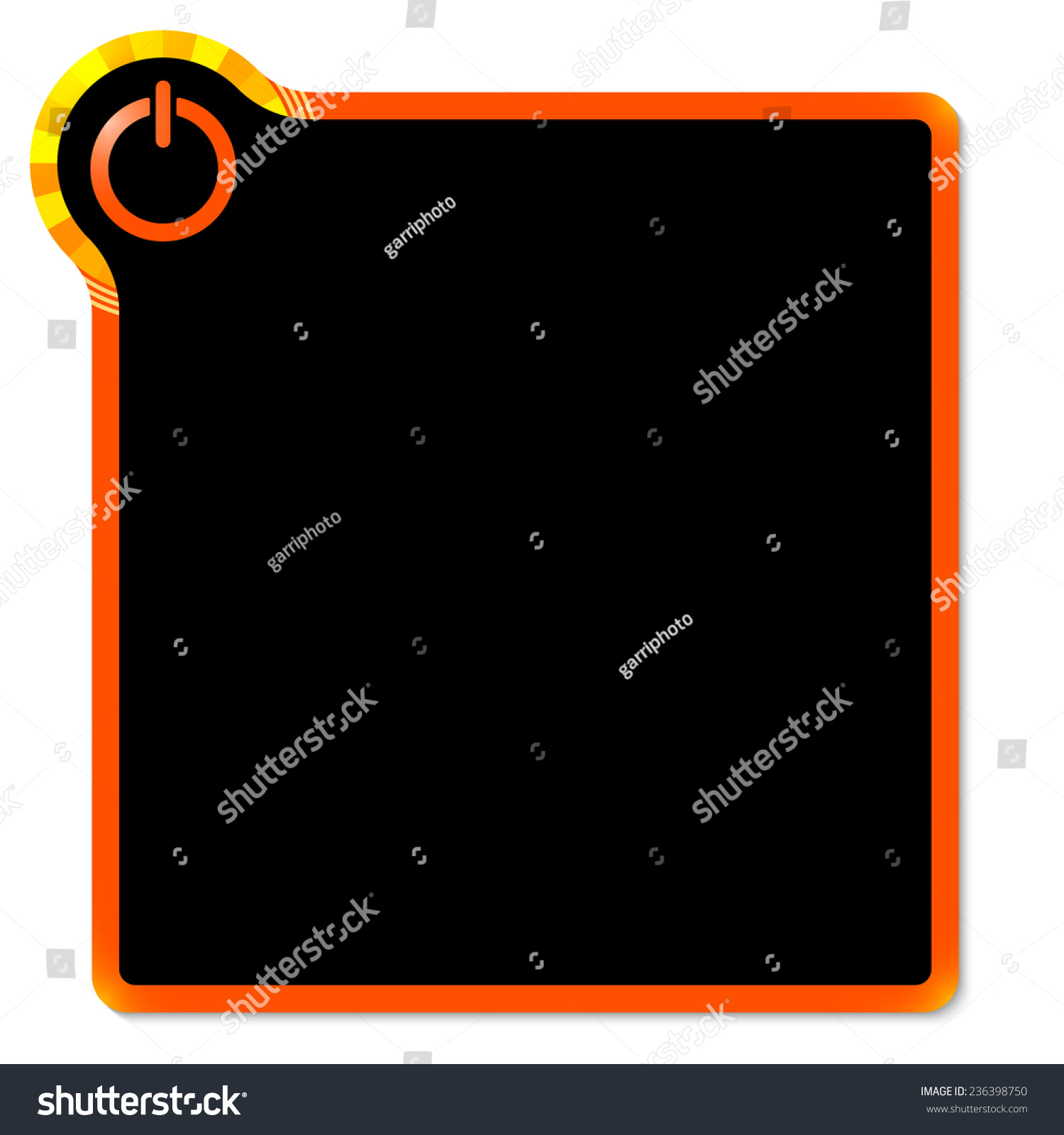 Red Frame Yellow Corner Power Button: vector de stock (libre de ...