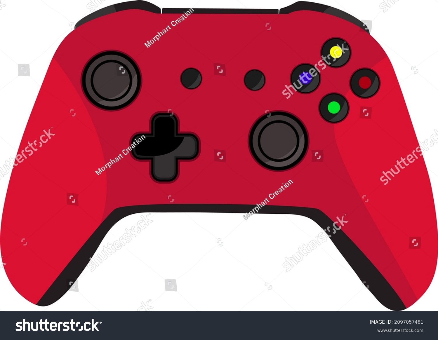 Red Game Controller Illustration Vector On Stock Vector (Royalty Free ...