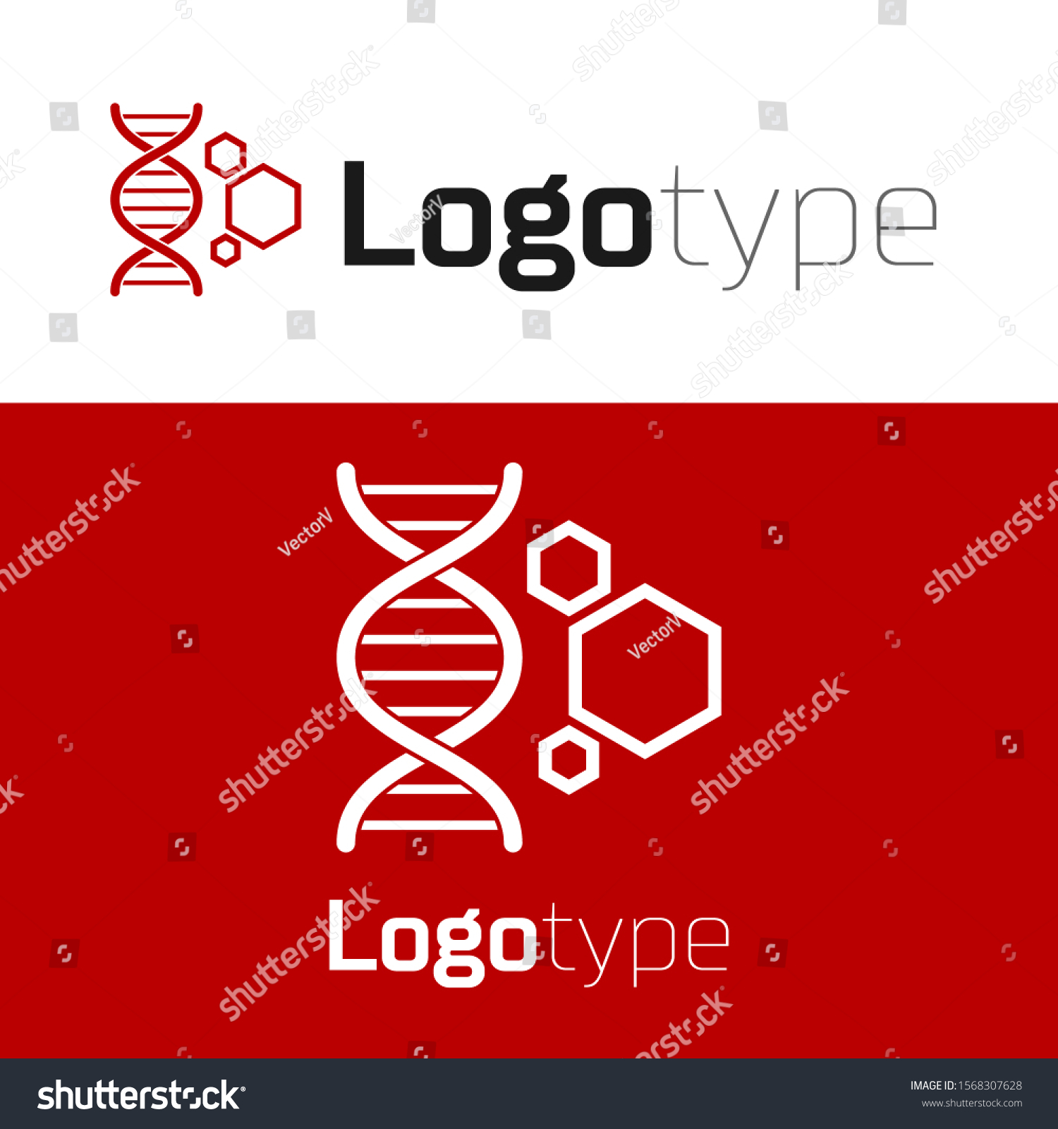 Red Genetic Engineering Icon Isolated On Stock Vector (Royalty Free ...