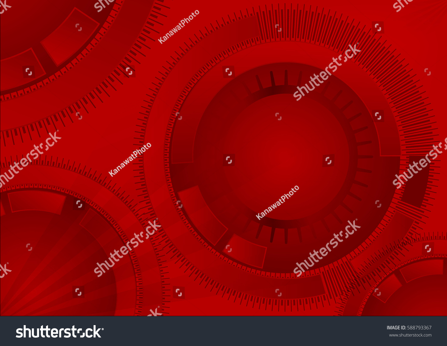 Red Geometric Technology Background Circle Shape Stock Vector (Royalty ...
