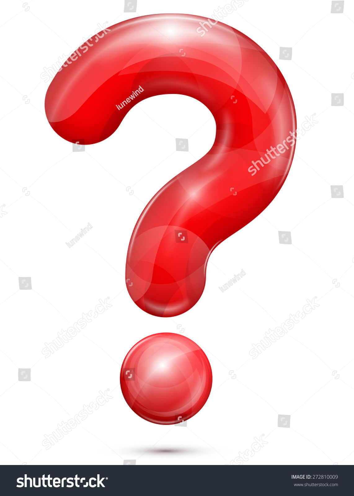 Red Glossy Realistic Question Mark Vector: vector de stock (libre de ...