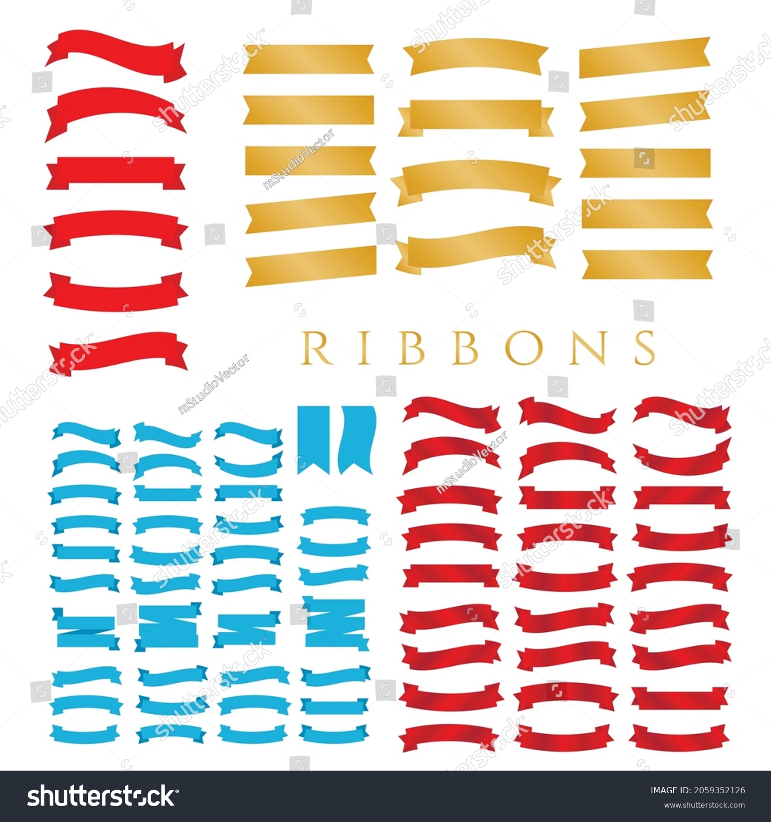 Red Glossy Ribbon Vector Bannersflat Vector Stock Vector (Royalty Free ...