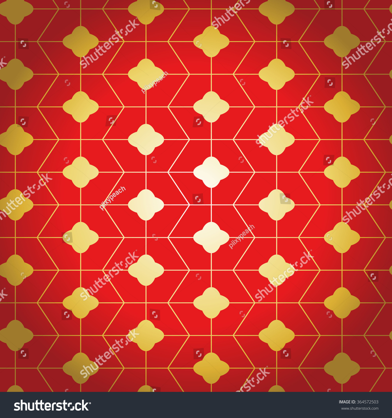 Red Gold Seamless Geometric Chinese Pattern Stock Vector (Royalty Free ...