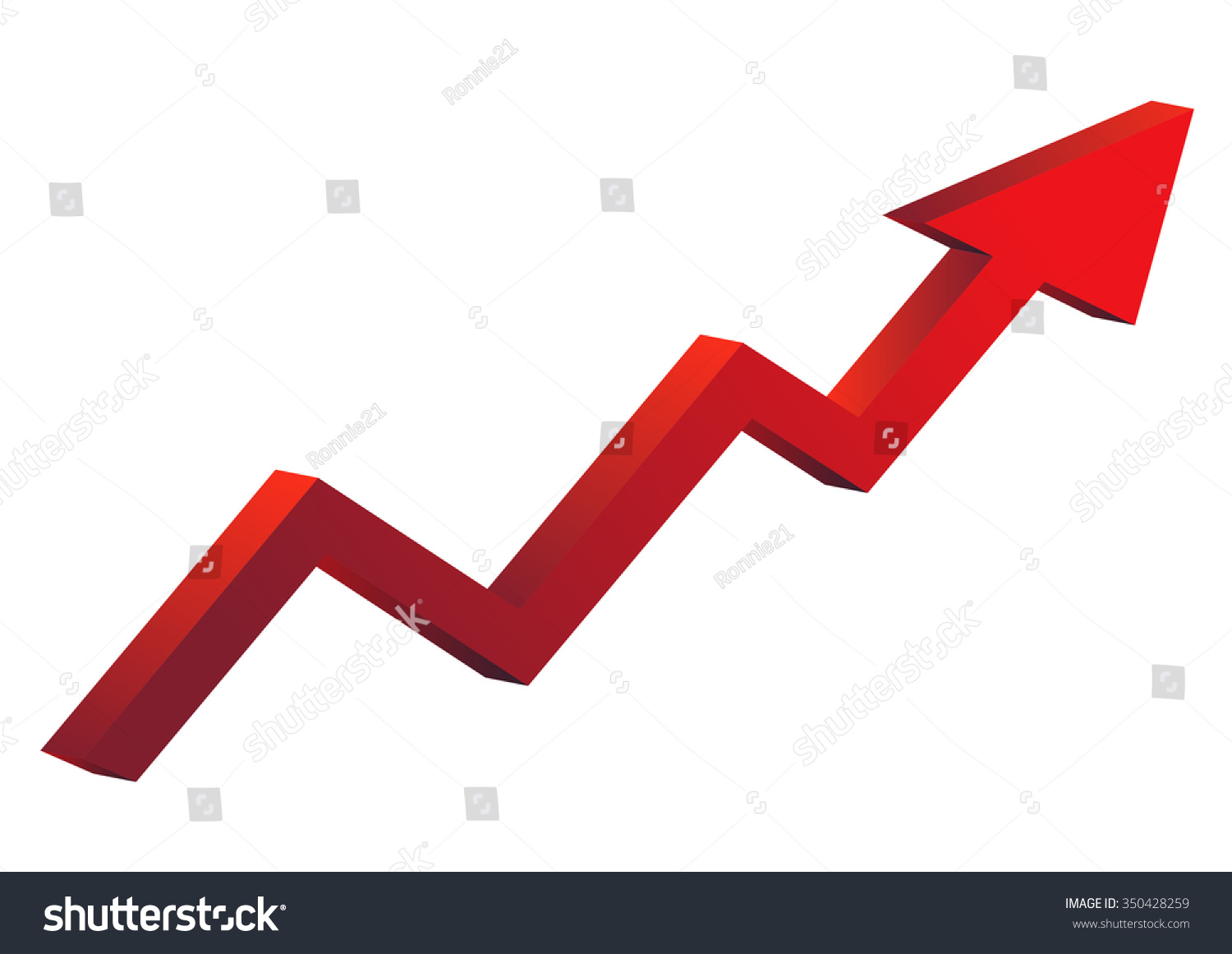 Red Graph Increase Growth Vector Illustration: เวกเตอร์สต็อก (ปลอดค่า ...