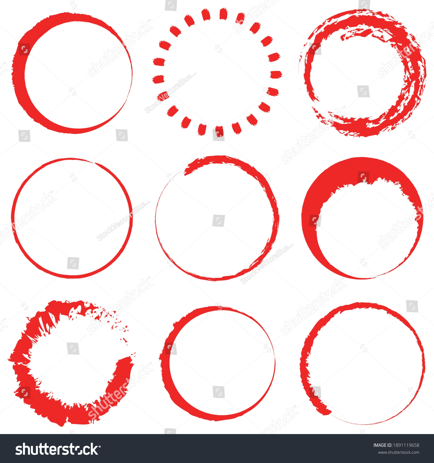Red Grungy Circle Blob Blotch Vector Stock Vector (Royalty Free) 1891119658
