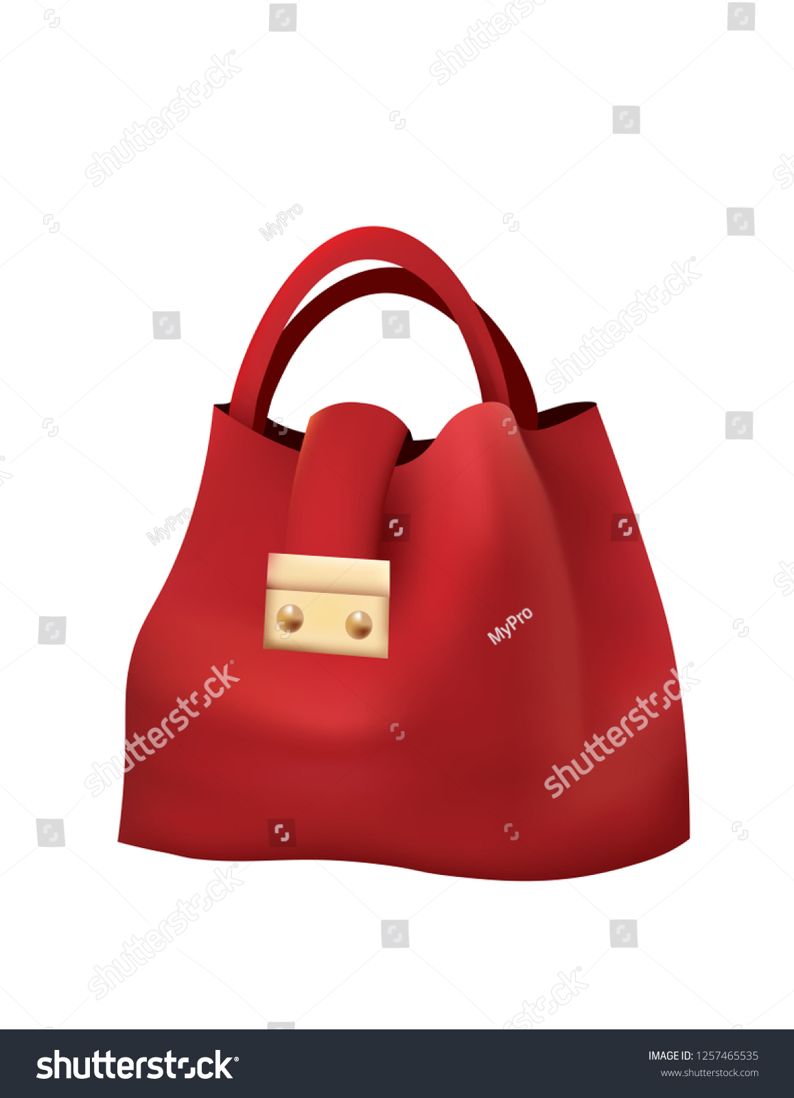 Red Hand Bag Vector Illustration Stock Vector (Royalty Free) 1257465535