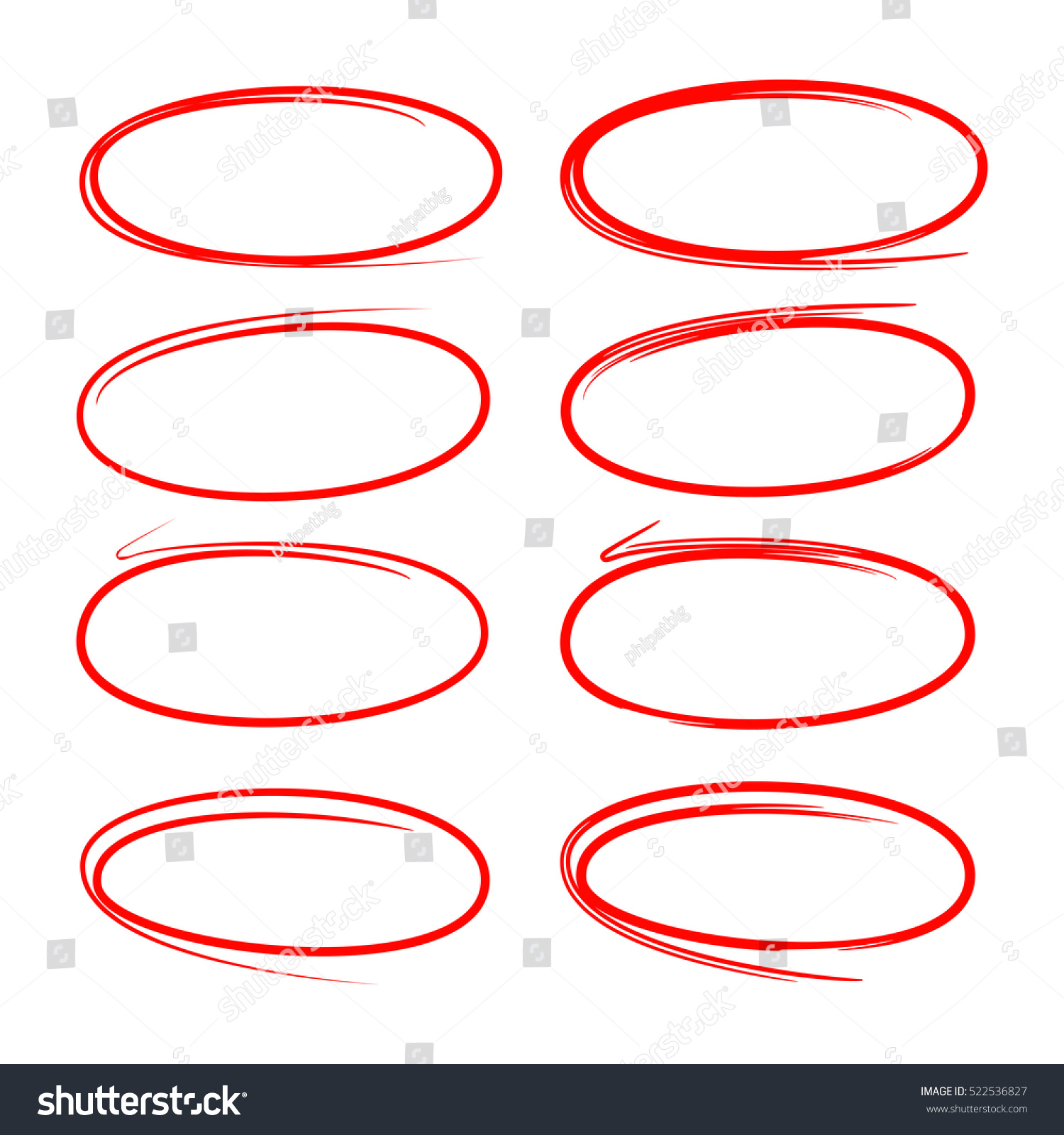 Red Hand Drawn Circle Highlighting Text Stock Vector 522536827 ...