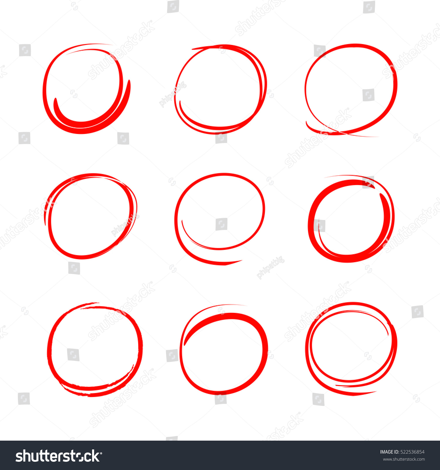 Red Hand Drawn Circle Highlighting Text Stock Vector (Royalty Free ...