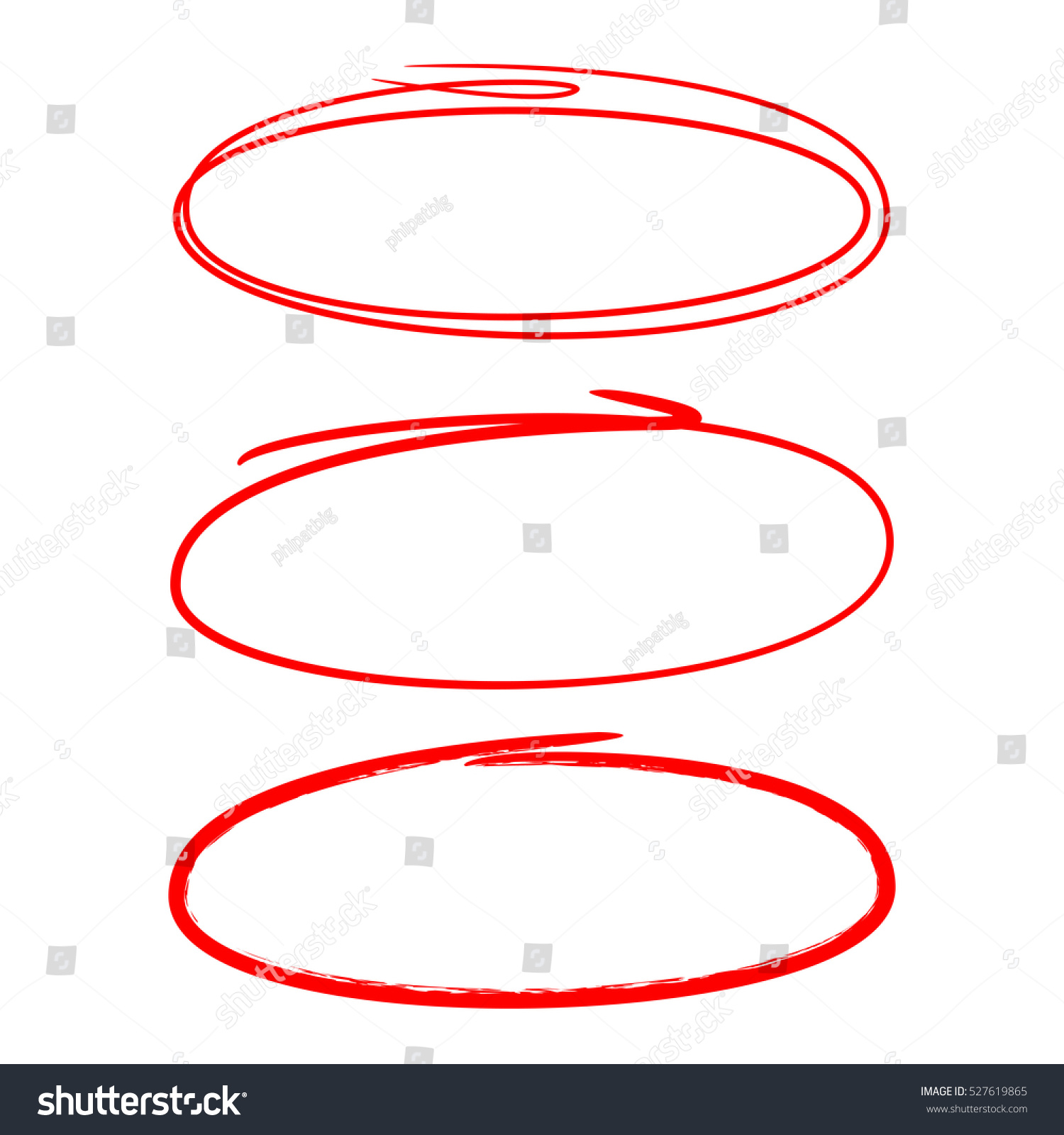 Red Hand Drawn Circle Set Marking Stock Vector (Royalty Free) 527619865 ...