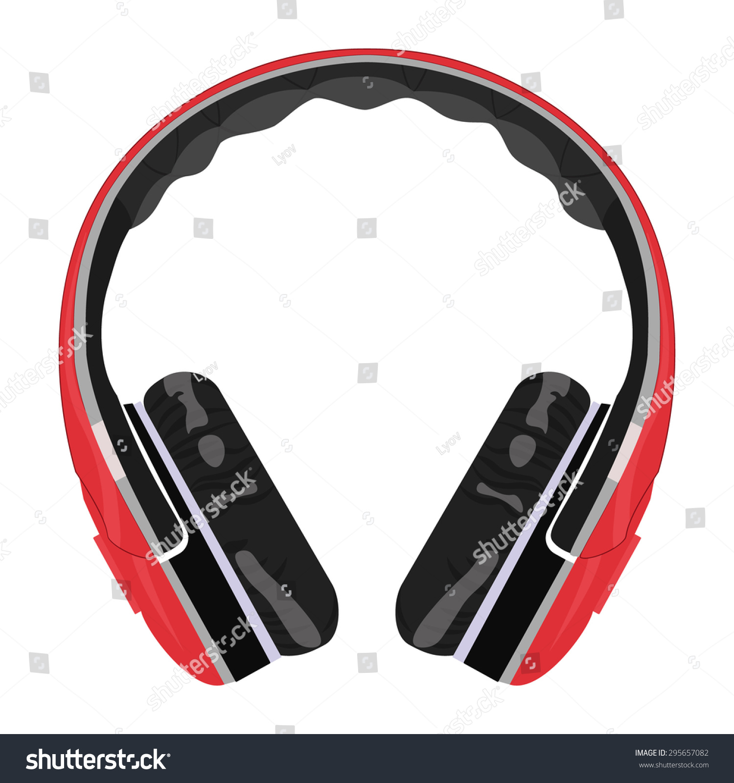 Red Headphone Isolated On White Stock Vector (Royalty Free) 295657082 ...
