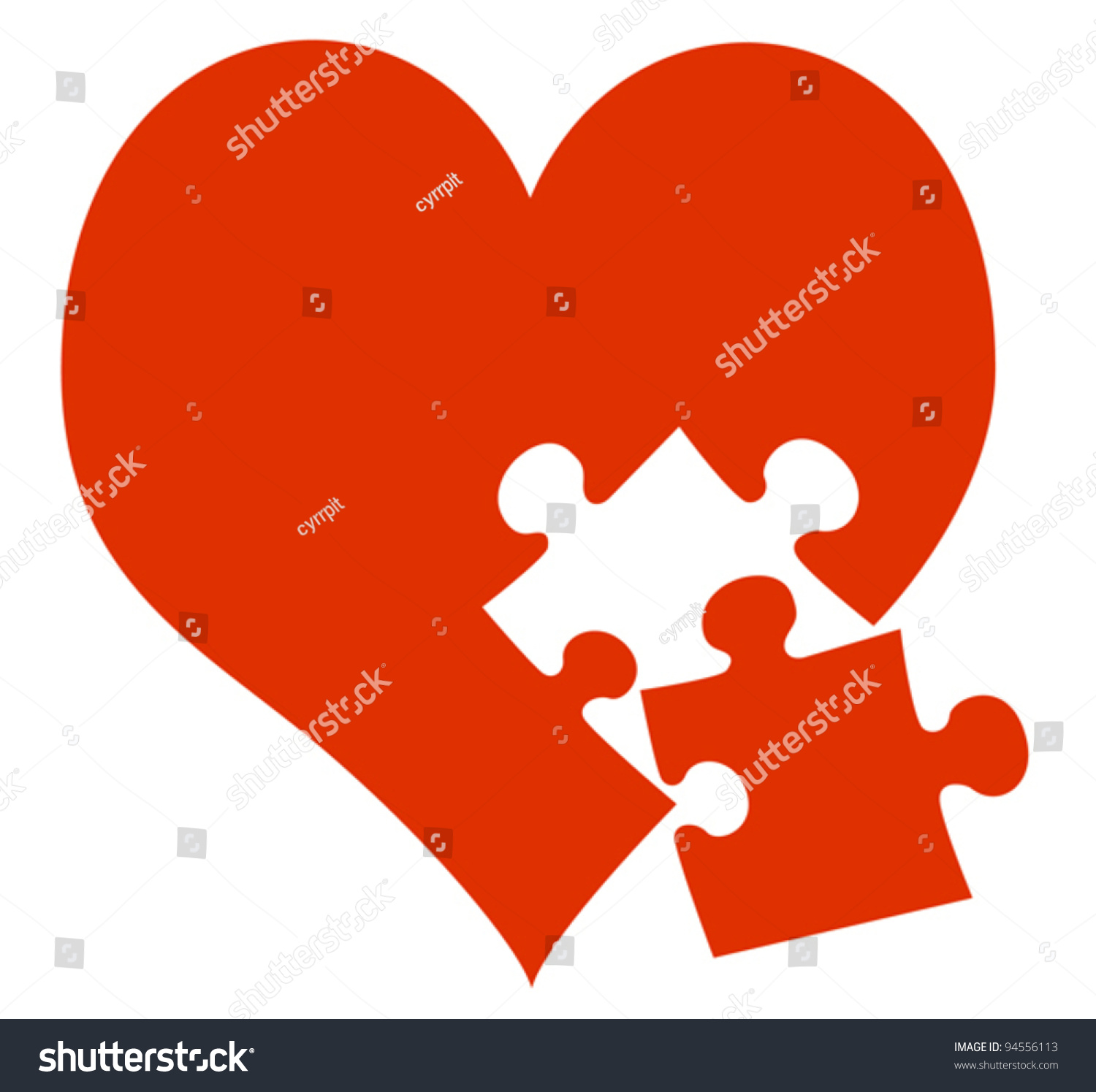 Red Heart Missing Piece Stock Vector (Royalty Free) 94556113 - Shutterstock