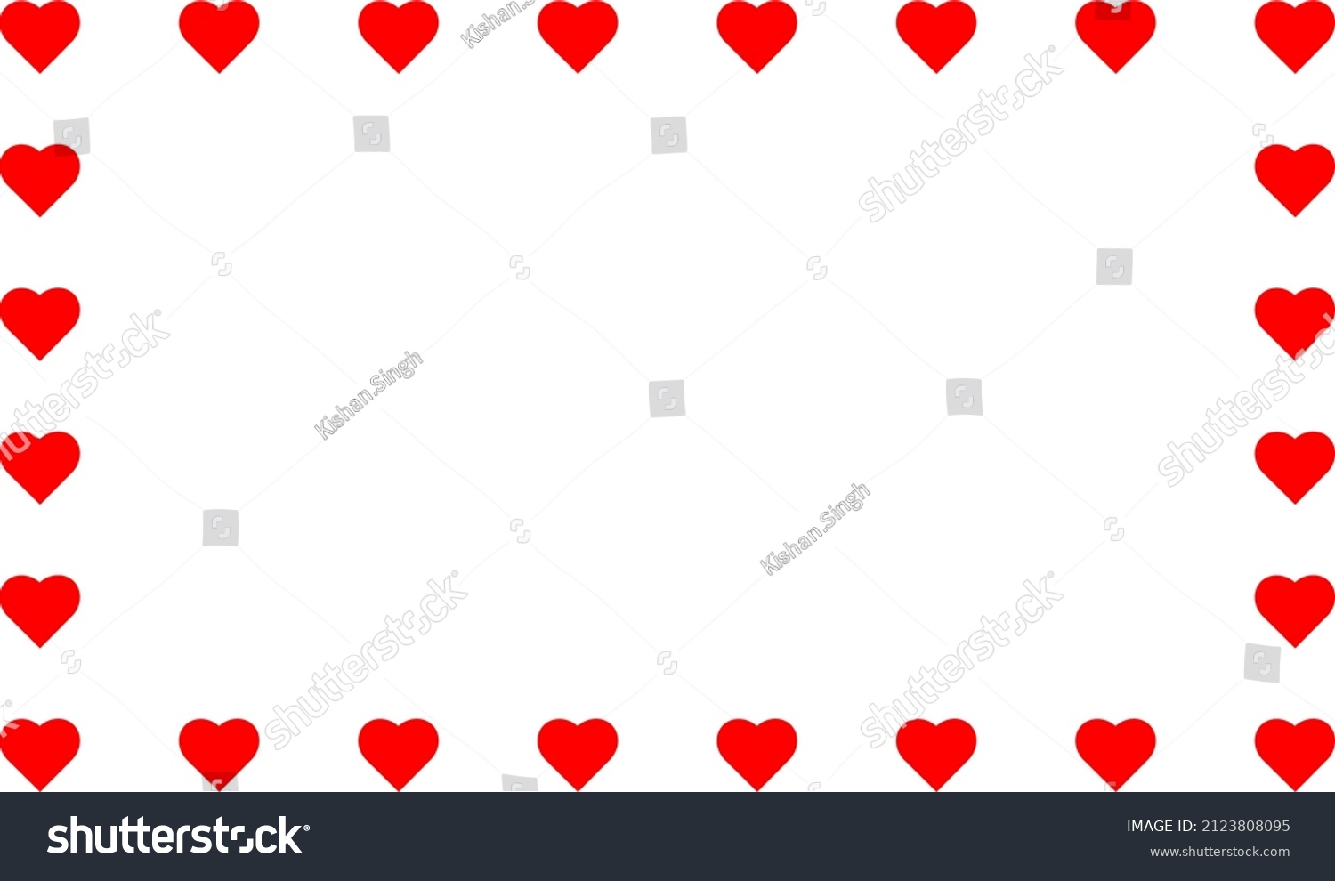 Red Heart Border Frame Illustration Stock Vector (Royalty Free ...