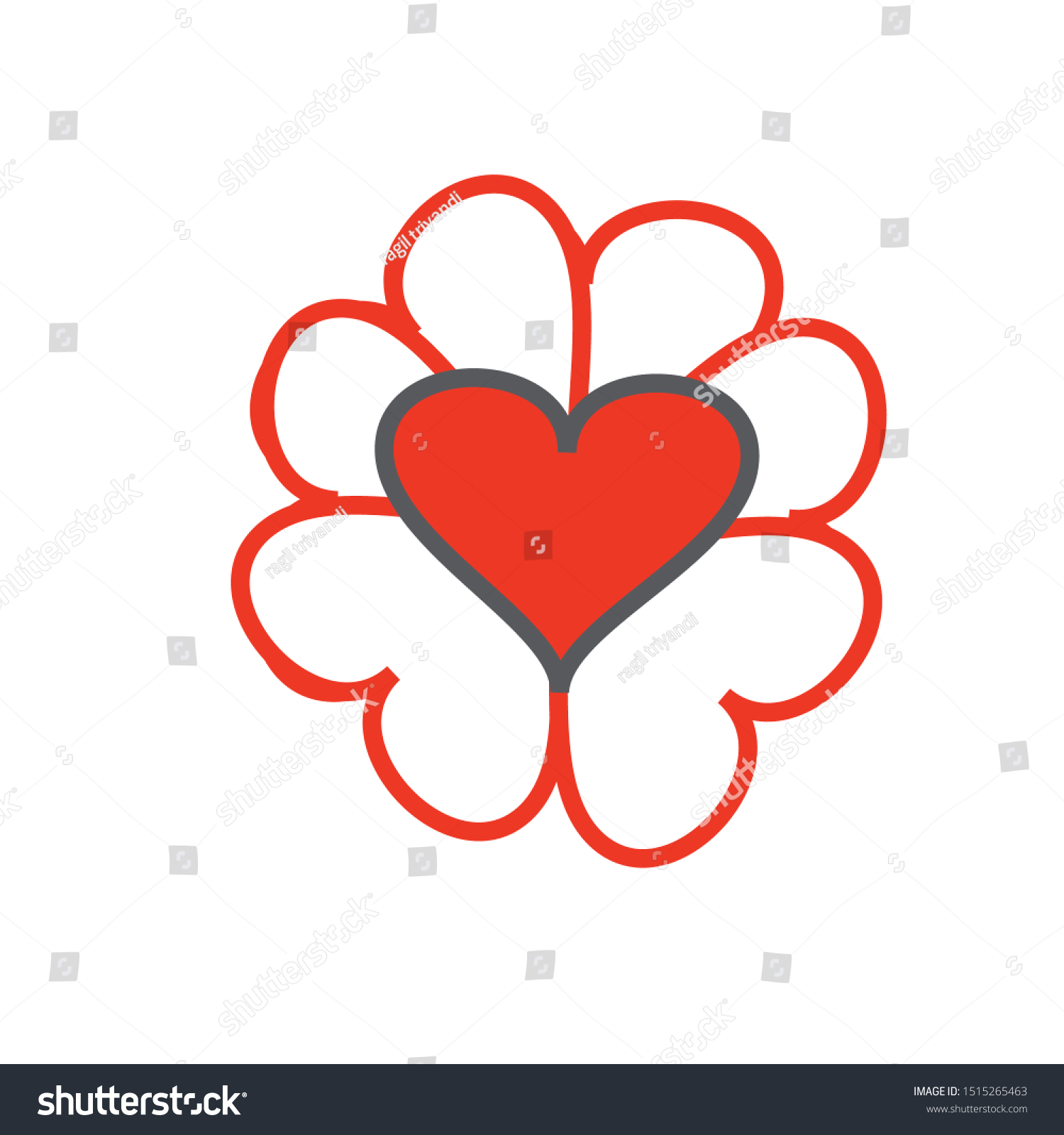 Red Heart Design Icon Flat Stock Vector (Royalty Free) 1515265463 ...