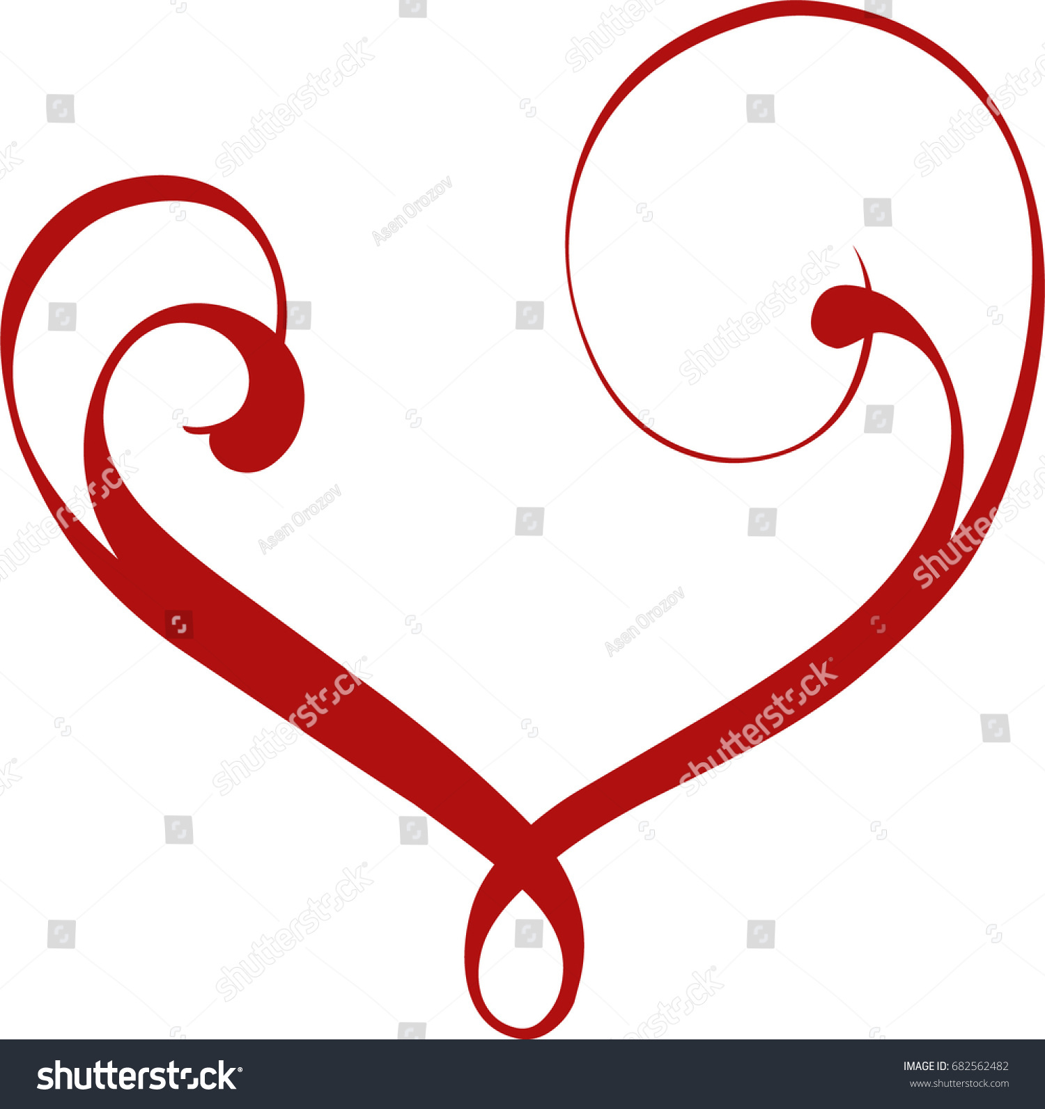 Red Heart Logo Vector Stock Vector (Royalty Free) 682562482