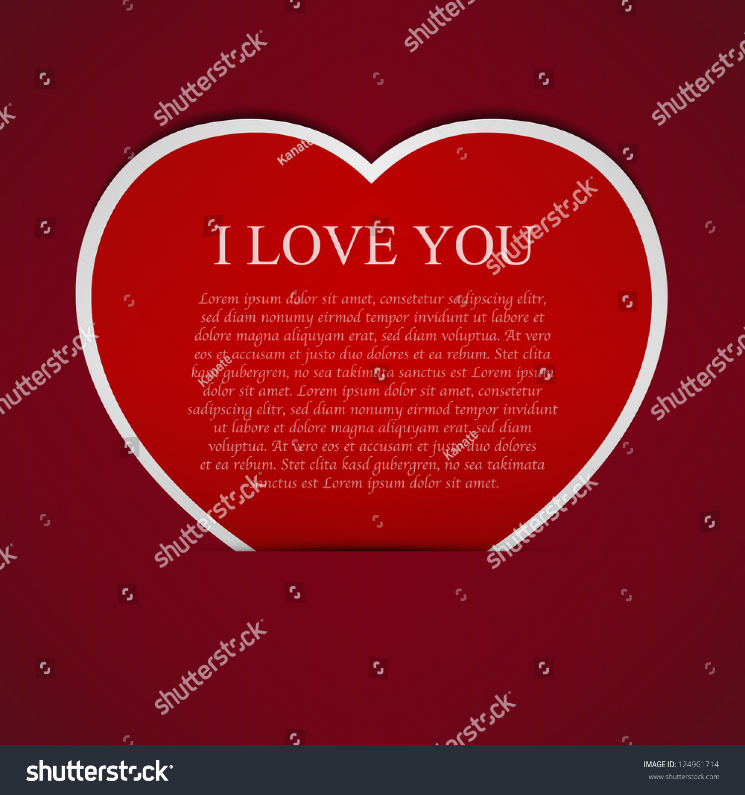 Red Heart Paper Backgroundeps10 Stock Vector (Royalty Free) 124961714