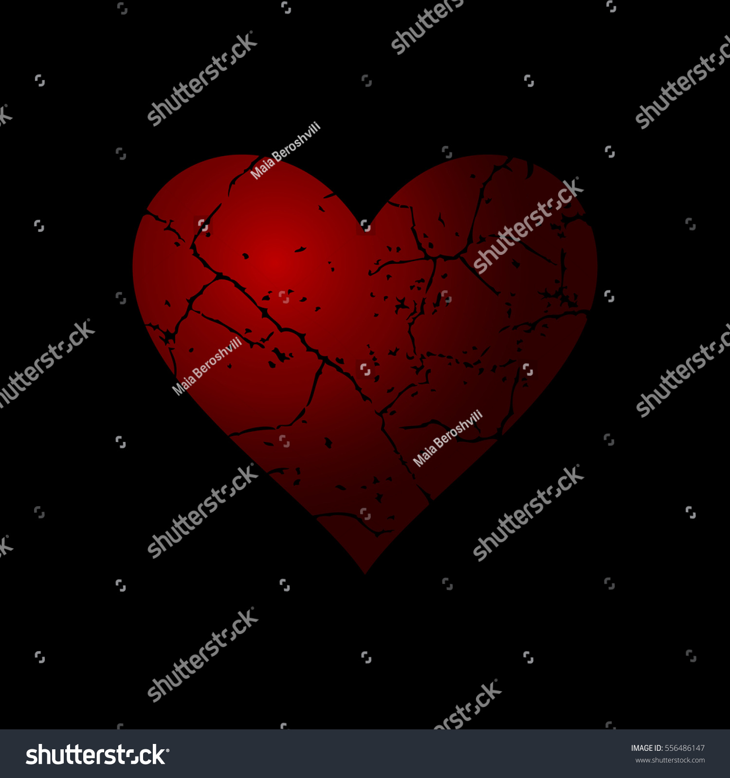 Red Heart Cracks Stock Vector (Royalty Free) 556486147