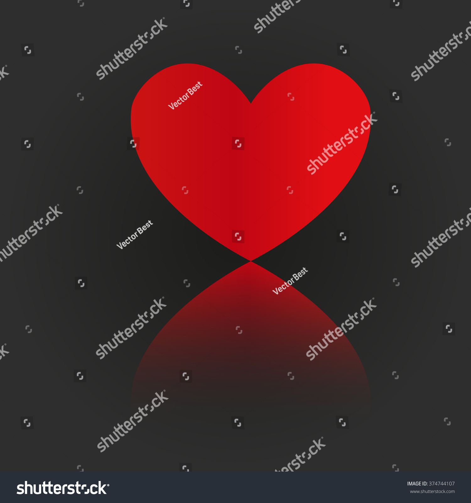 Red Heart Mirror Vector Eps 10 Stock Vector (Royalty Free) 374744107 ...