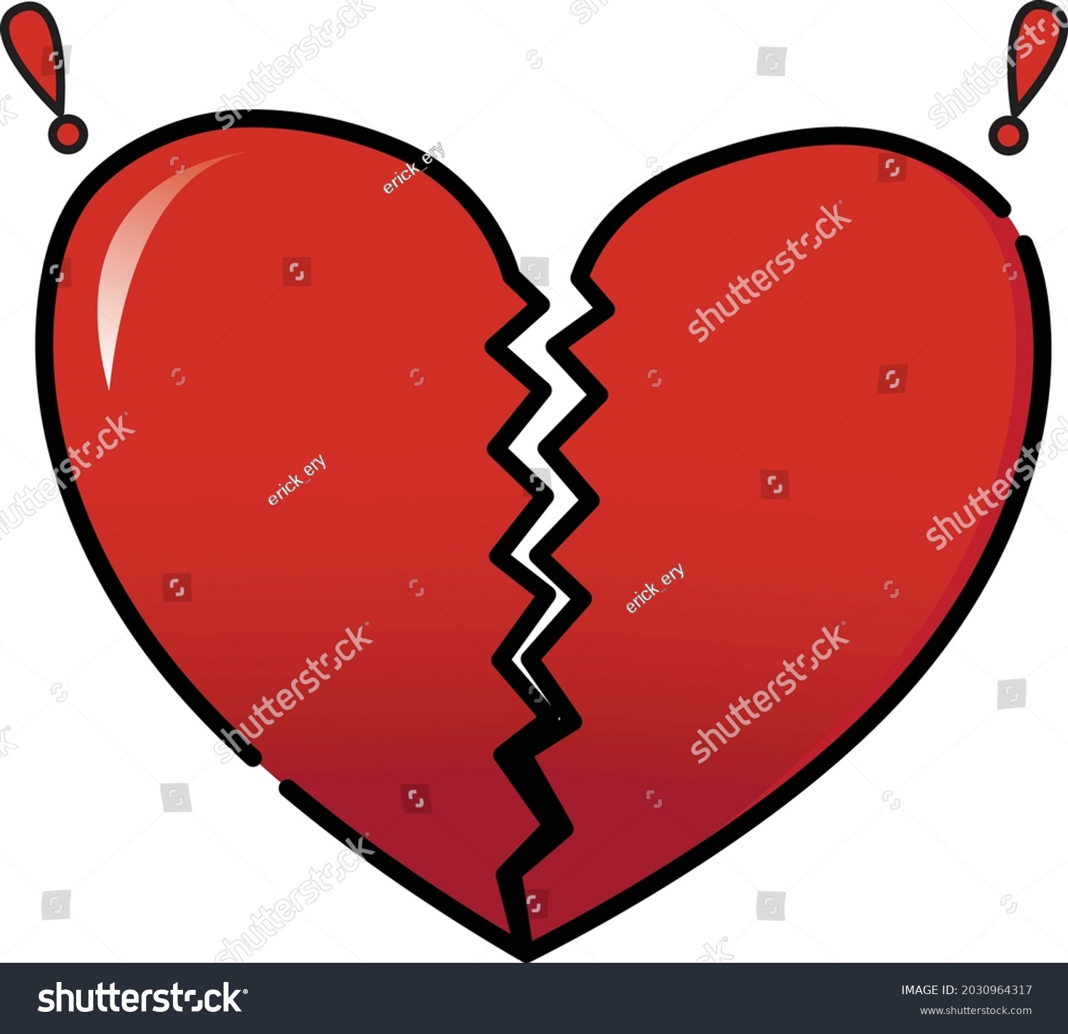 Red Heartbreak Symbol Vector Minimal Stock Vector (Royalty Free ...