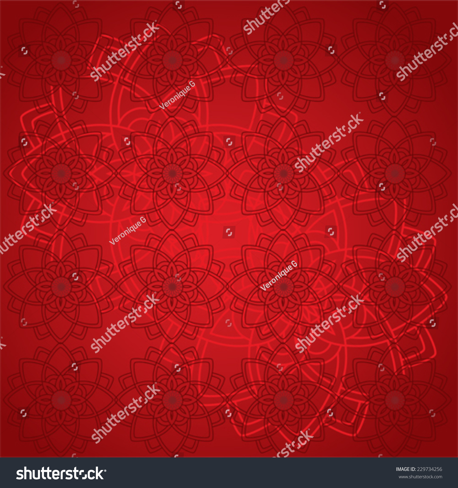 Red Henna Mandala Pattern Wallpaper Stock Vector (Royalty Free) 229734256