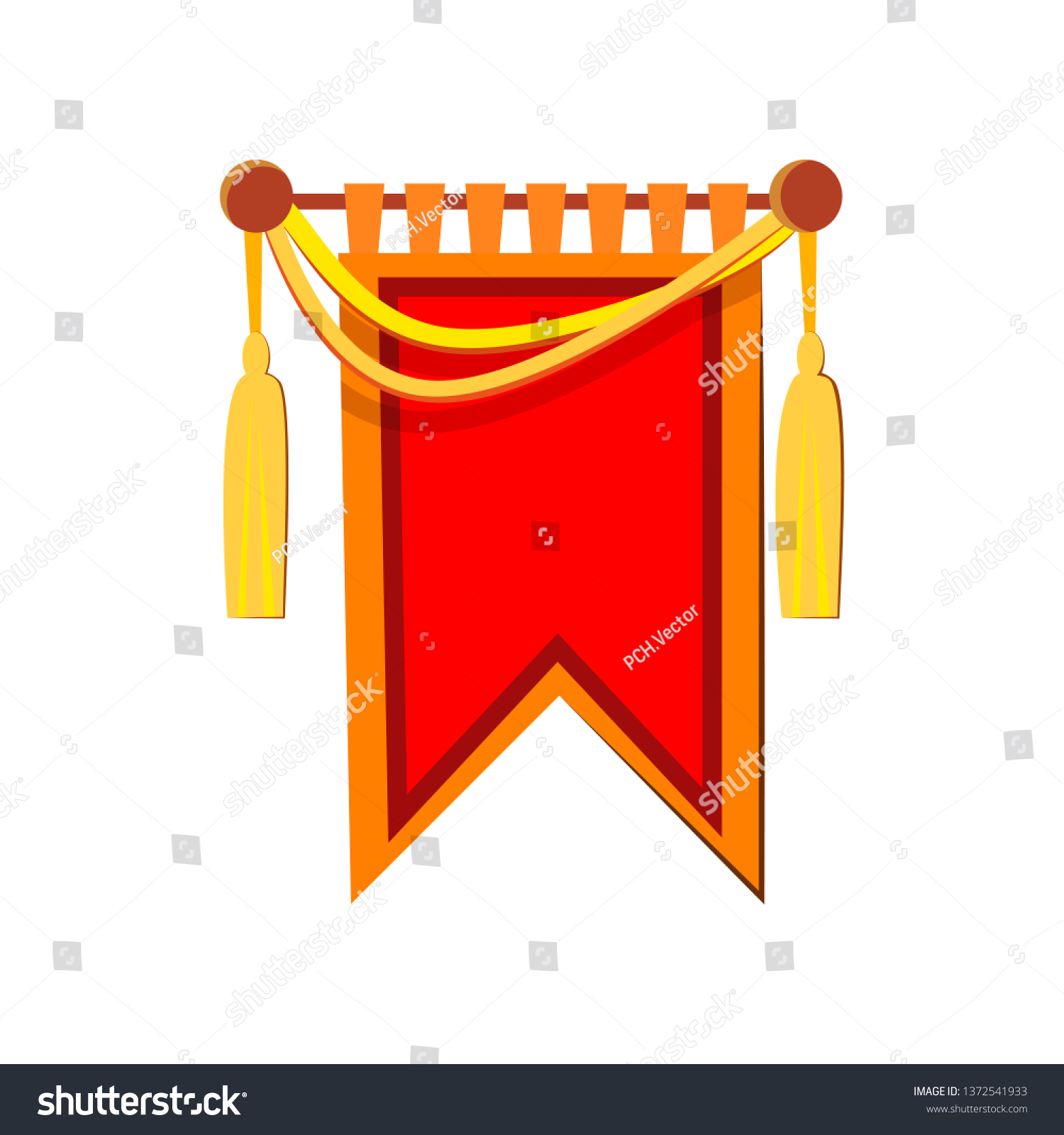 Red Heraldic Flag Vector Illustration Stock Vector (Royalty Free ...