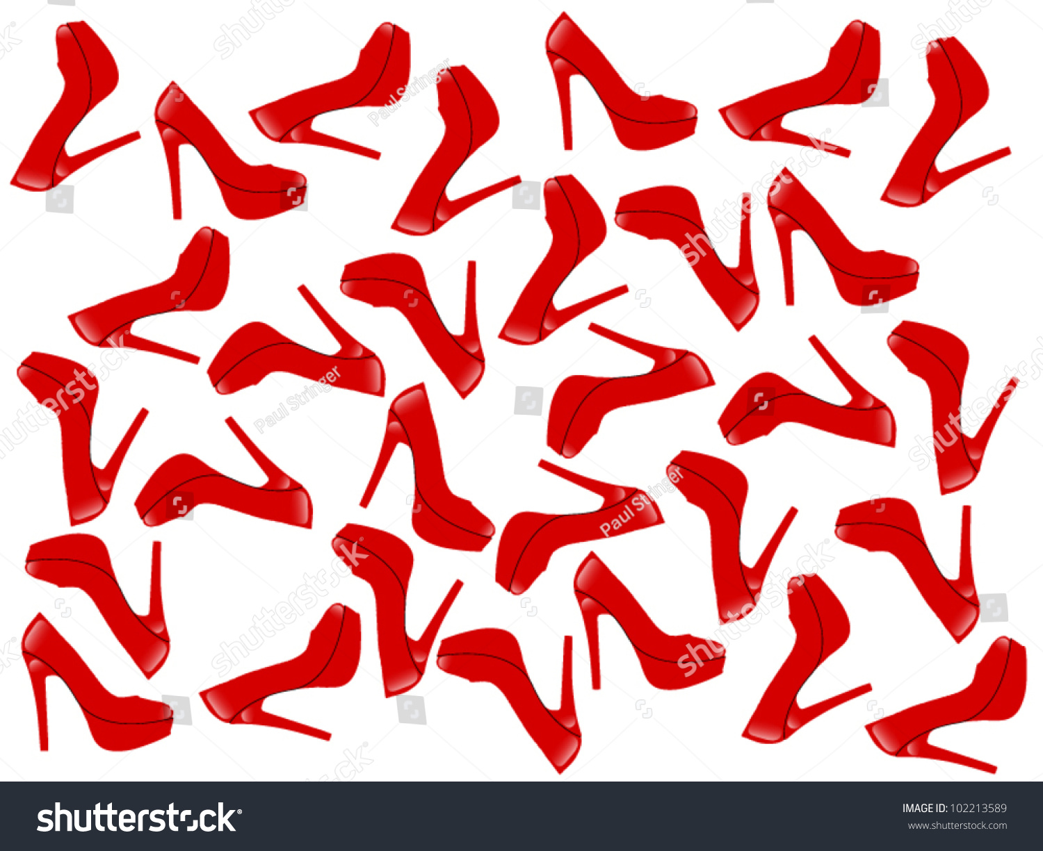 Red High Heels Background Stock Vector (Royalty Free) 102213589 ...
