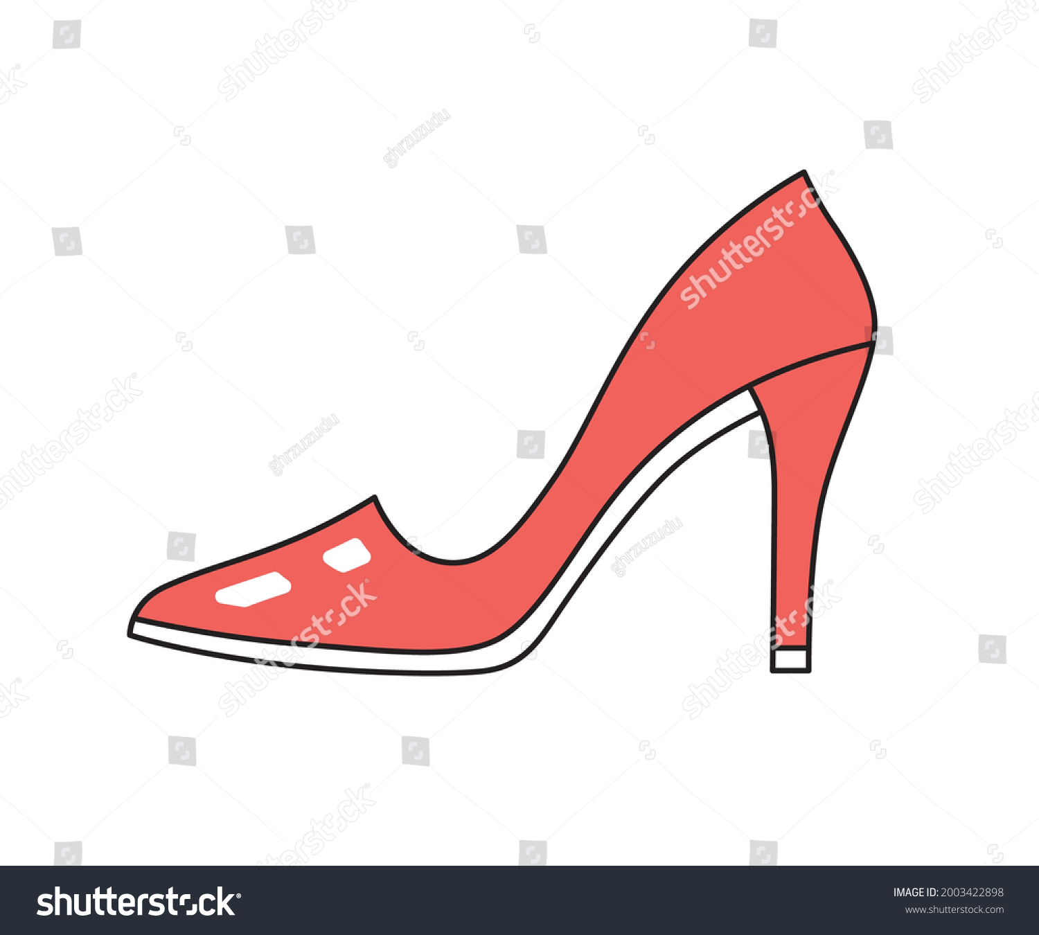 Red High Heels Shoe Isolated Vector Stock Vector (Royalty Free ...