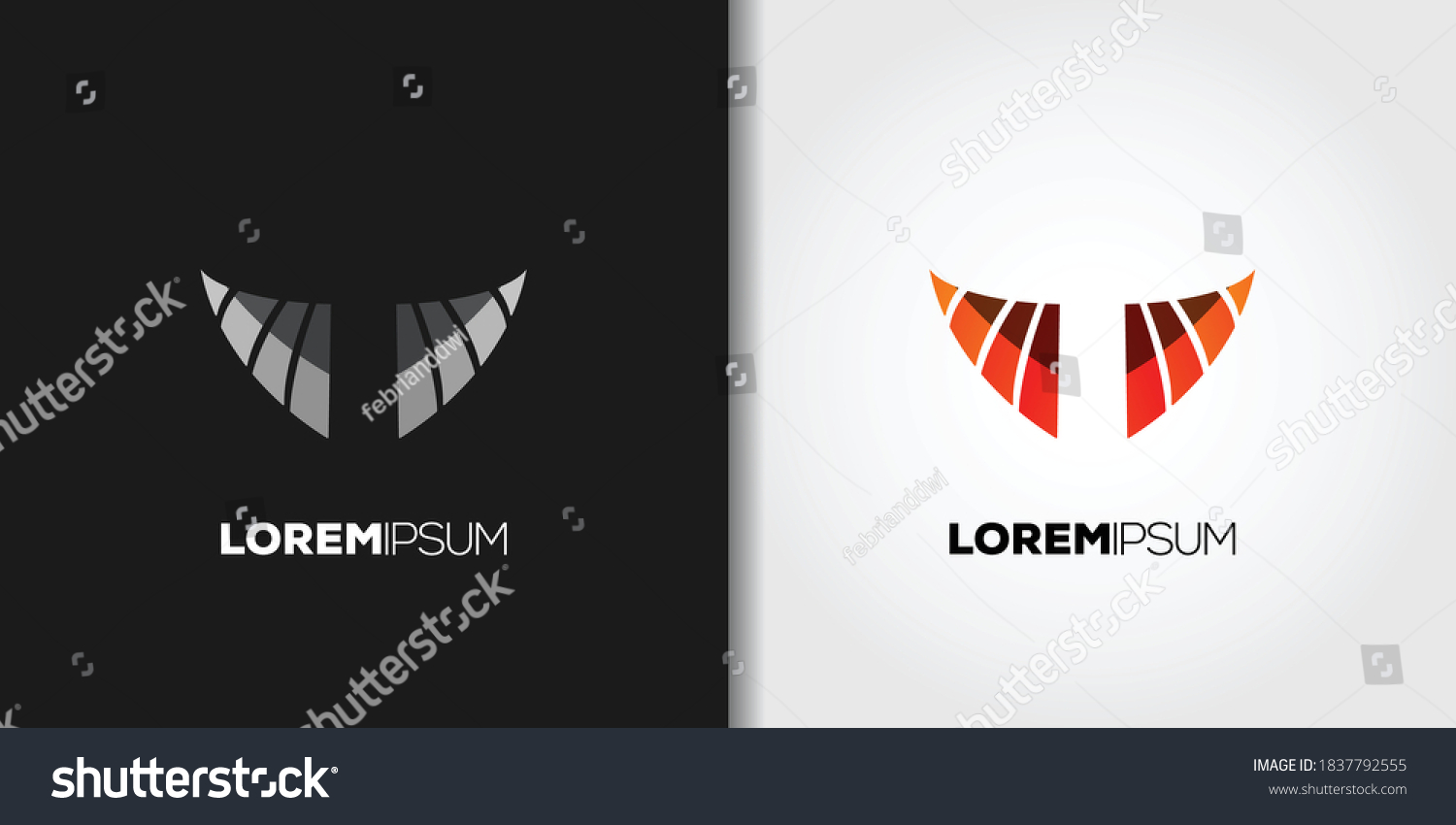 Red Horn Logo Set Idea Template Stock Vector (Royalty Free) 1837792555