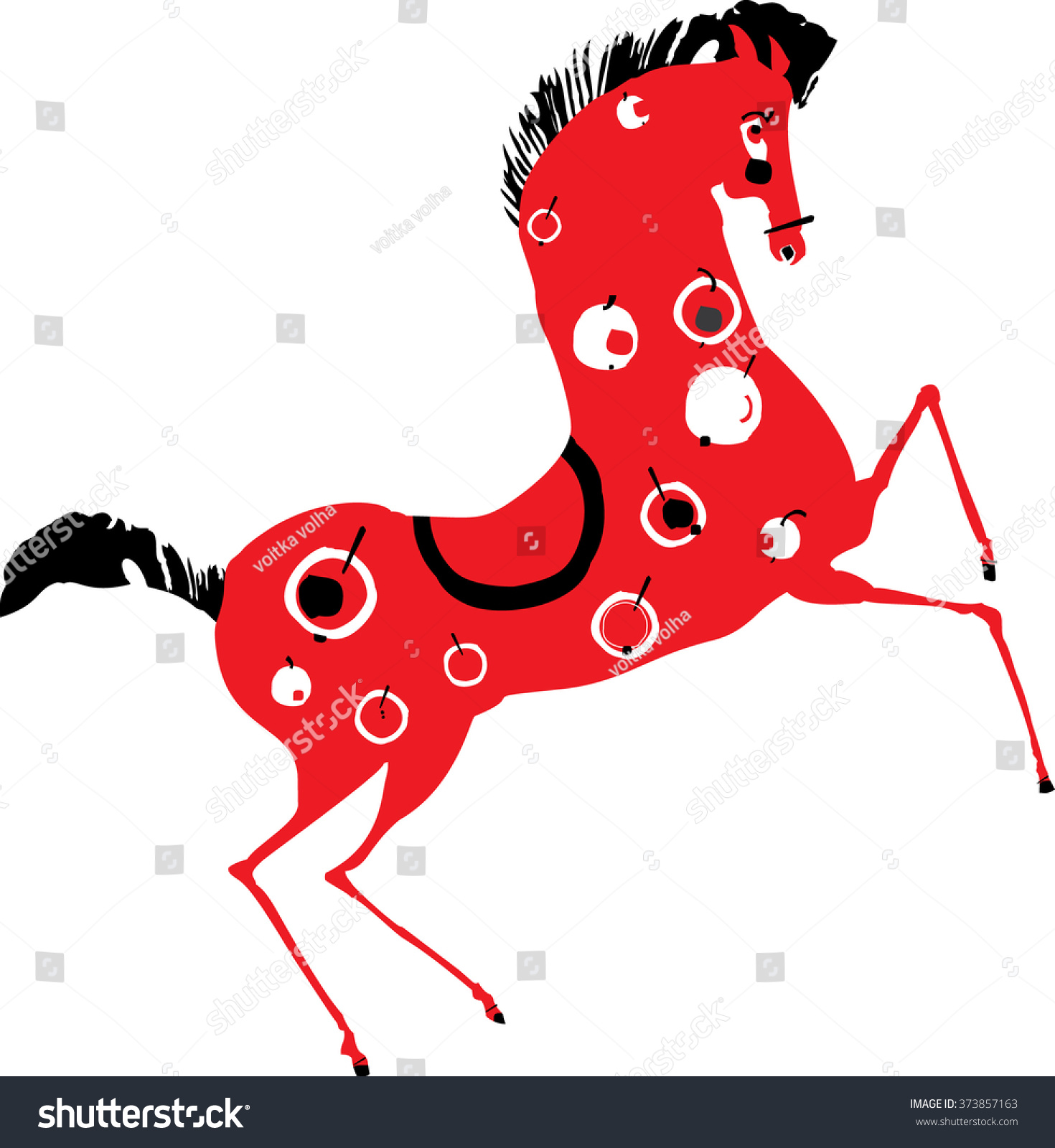 Red Horse Stock Vector (Royalty Free) 373857163 | Shutterstock