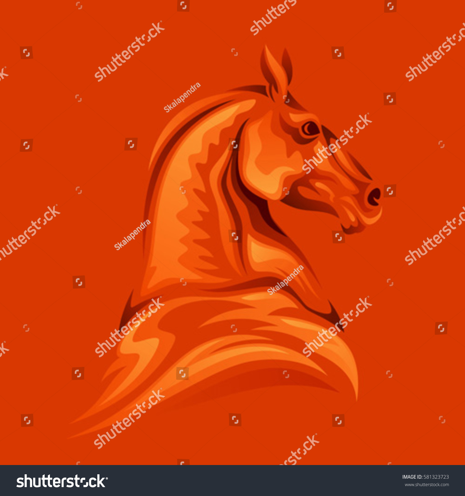 Red Horse Stock Vector (Royalty Free) 581323723