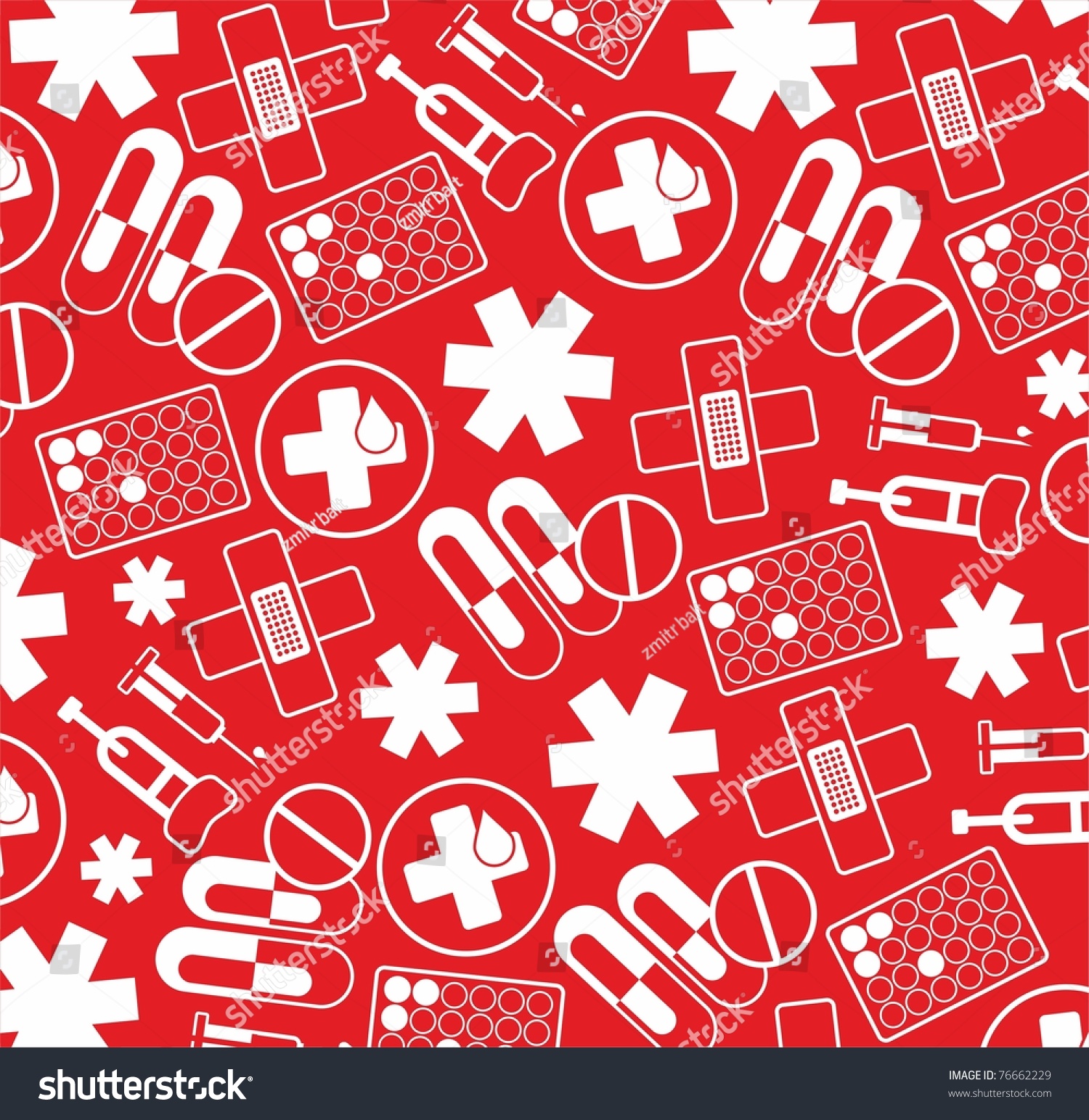Red Hospital Texture Stock Vector (Royalty Free) 76662229
