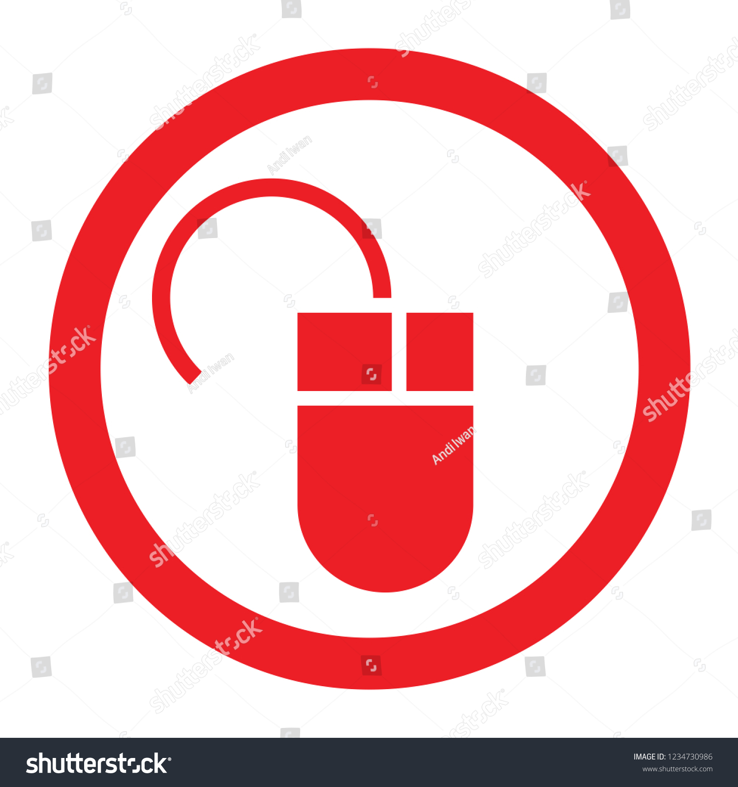 Red Icon Mouse Circle Multimedia Concept Stock Vector (Royalty Free ...