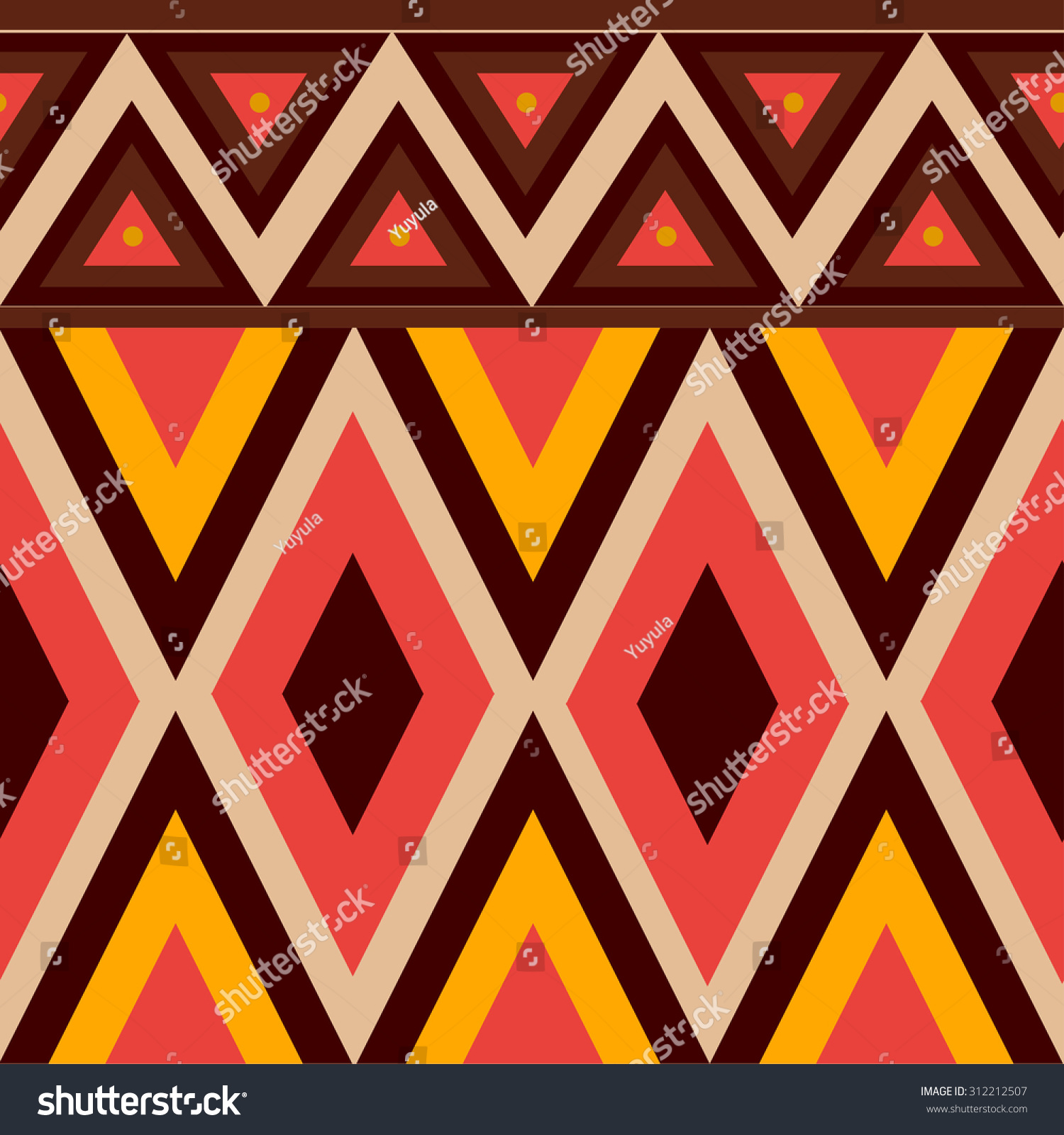 Red Indian Ethnic Geometric Seamless Vector Stock Vector (Royalty Free ...