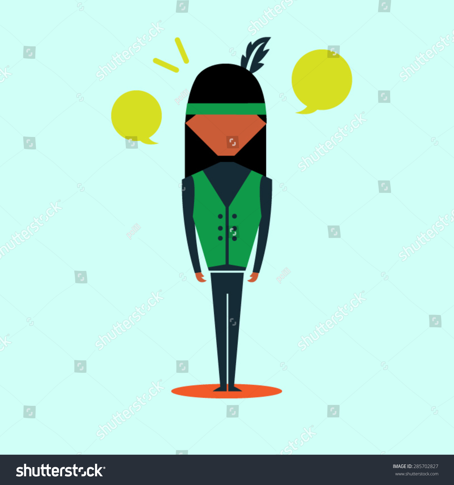 Red Indian Man Stock Vector (Royalty Free) 285702827 | Shutterstock