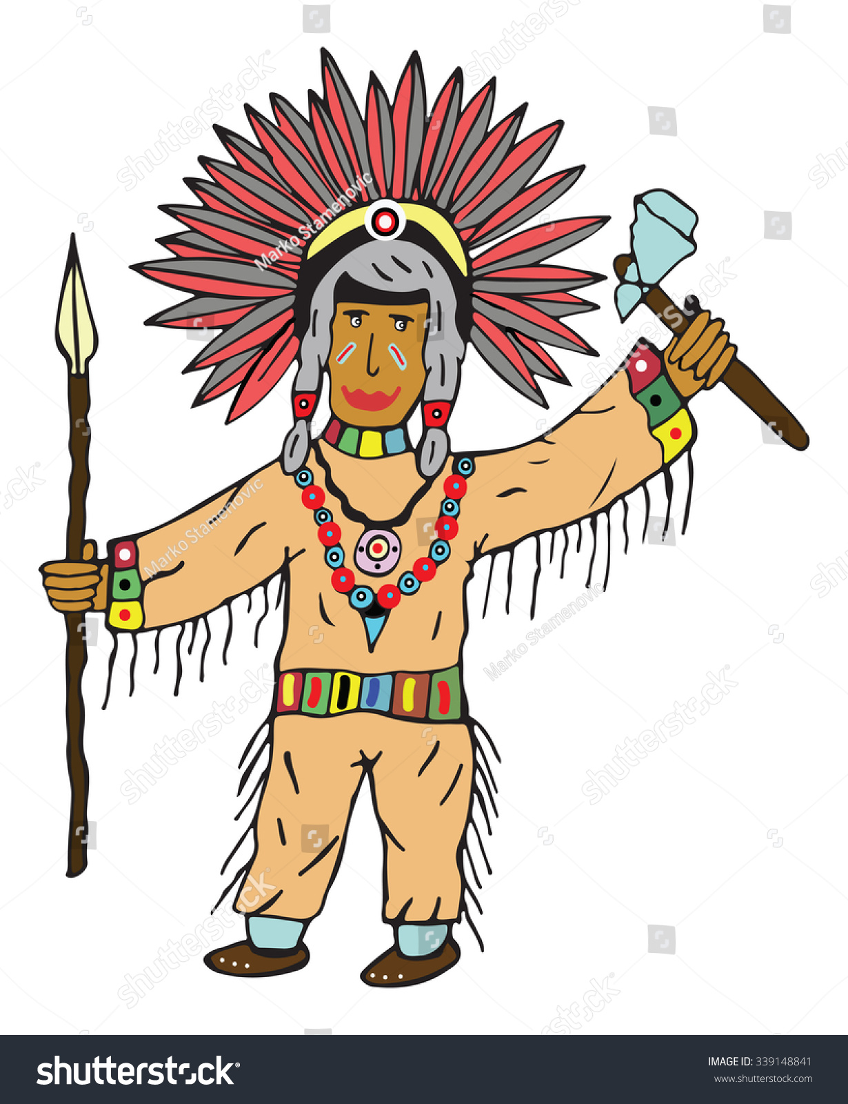Red Indian Vector Illustration: vector de stock (libre de regalías ...