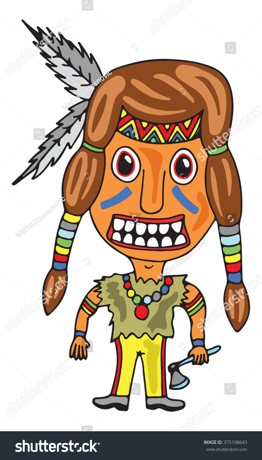 Red Indian Vector Illustration Stock Vector (Royalty Free) 375108643 ...