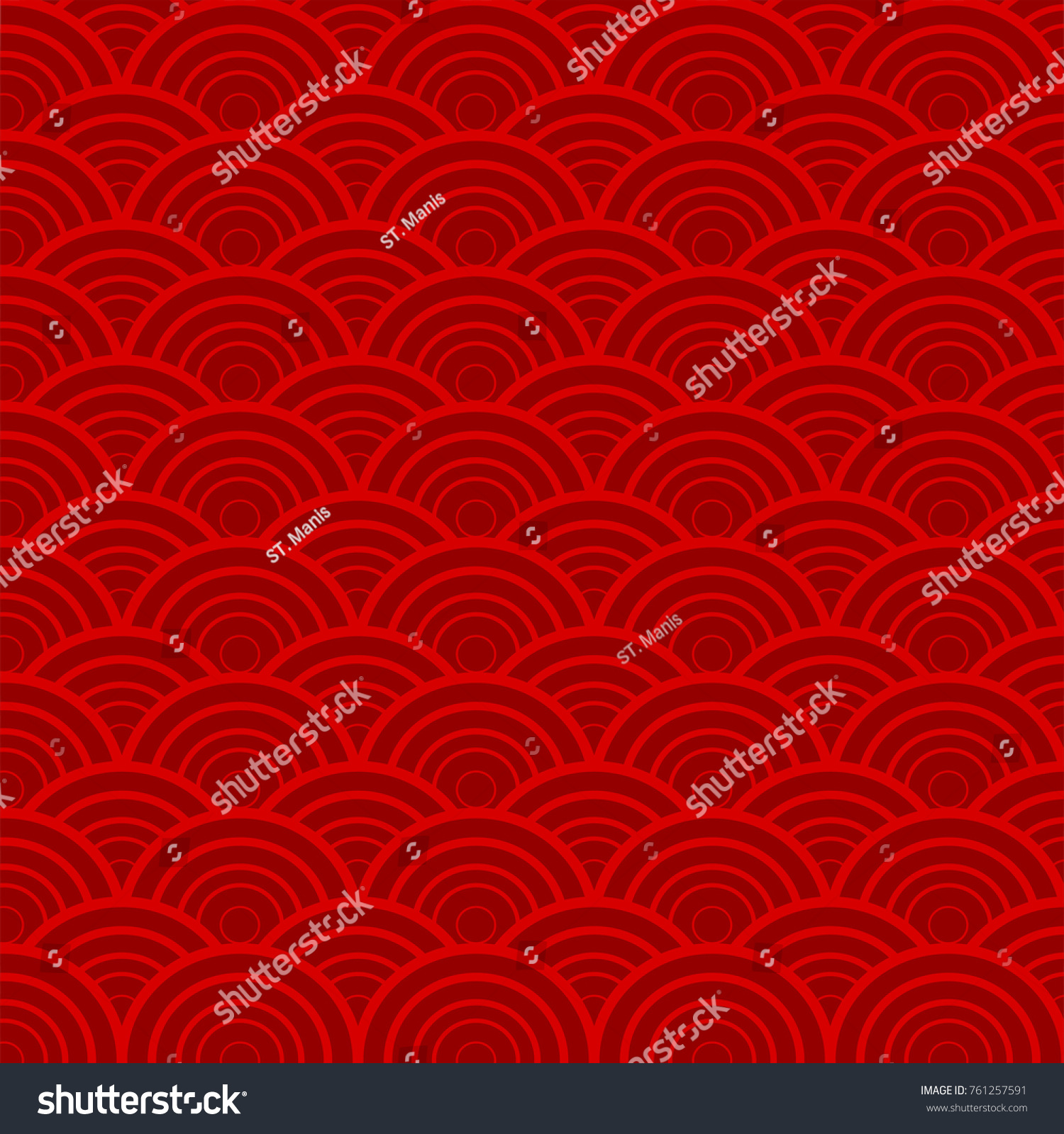 Red Japanese Wave Pattern Stock Vector (Royalty Free) 761257591 ...