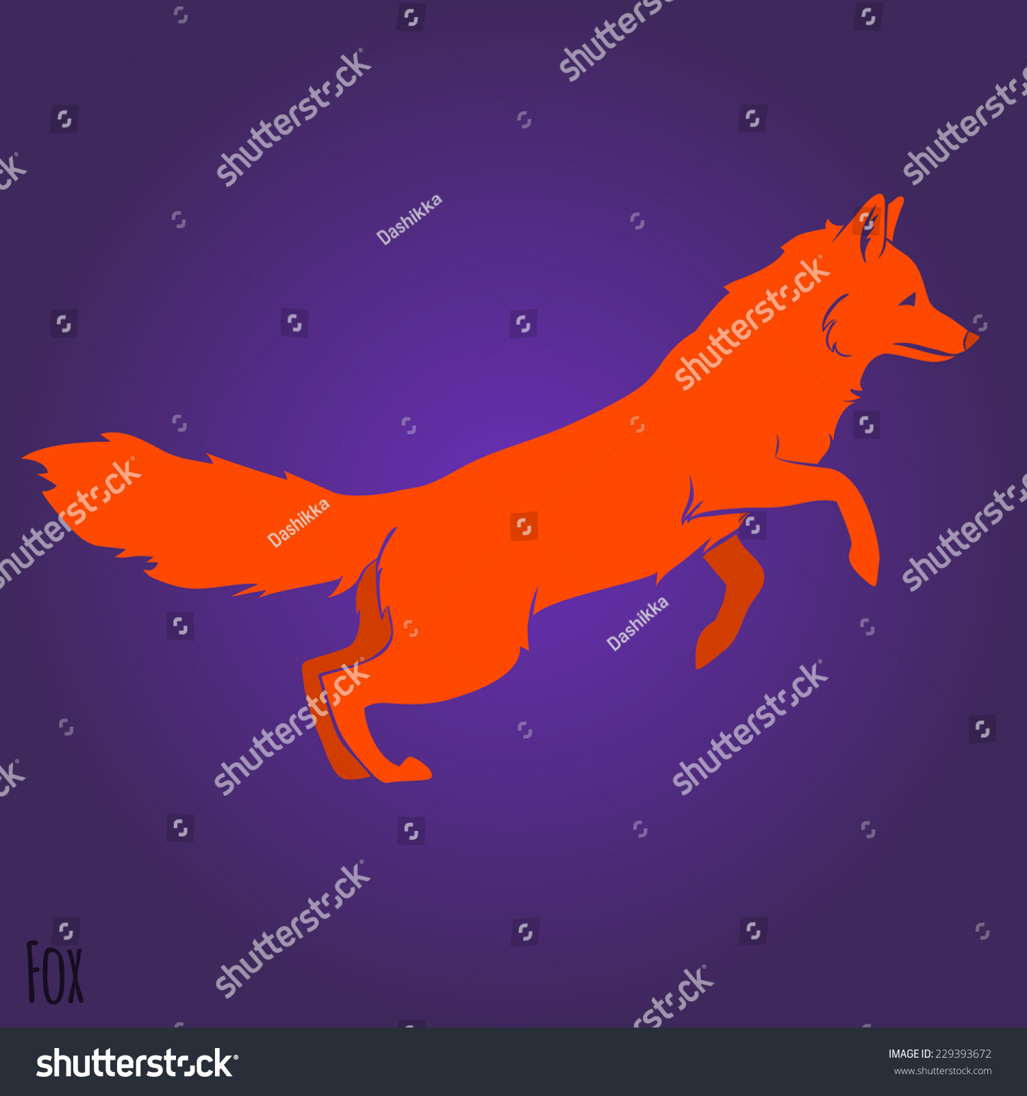 Red Jumping Fox Silhouette Design Vector Stock Vector (Royalty Free ...
