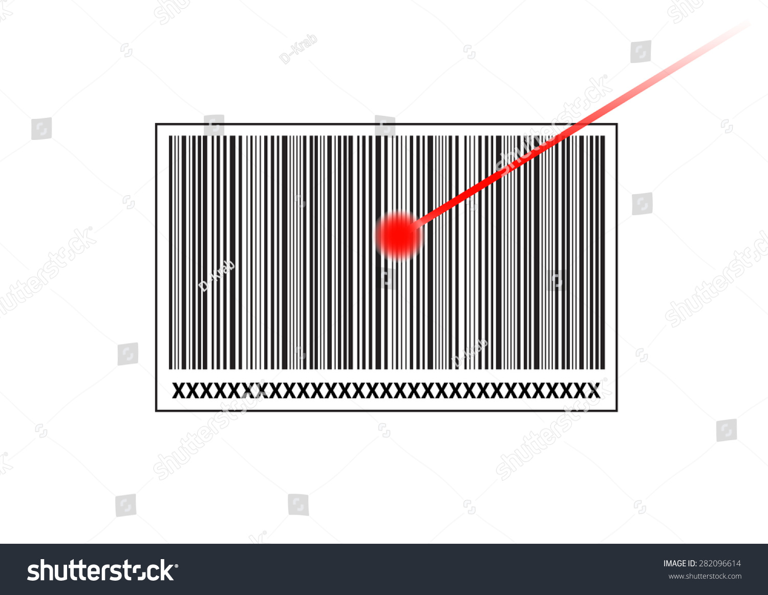 Red Laser Scan On Barcode Label Stock Vector (Royalty Free) 282096614 ...