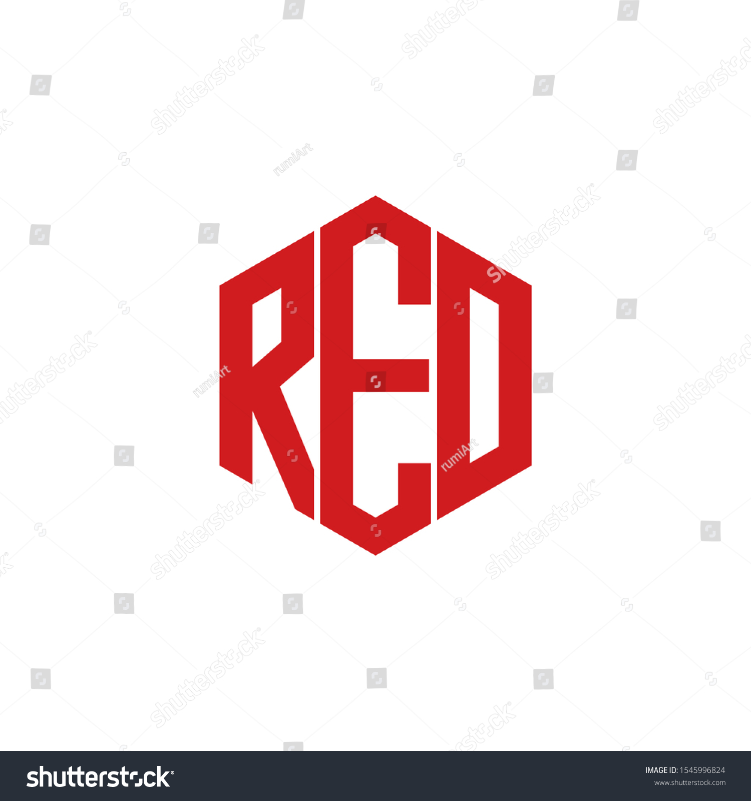 Red Letter Logo Design Polygon Monogram: vector de stock (libre de ...