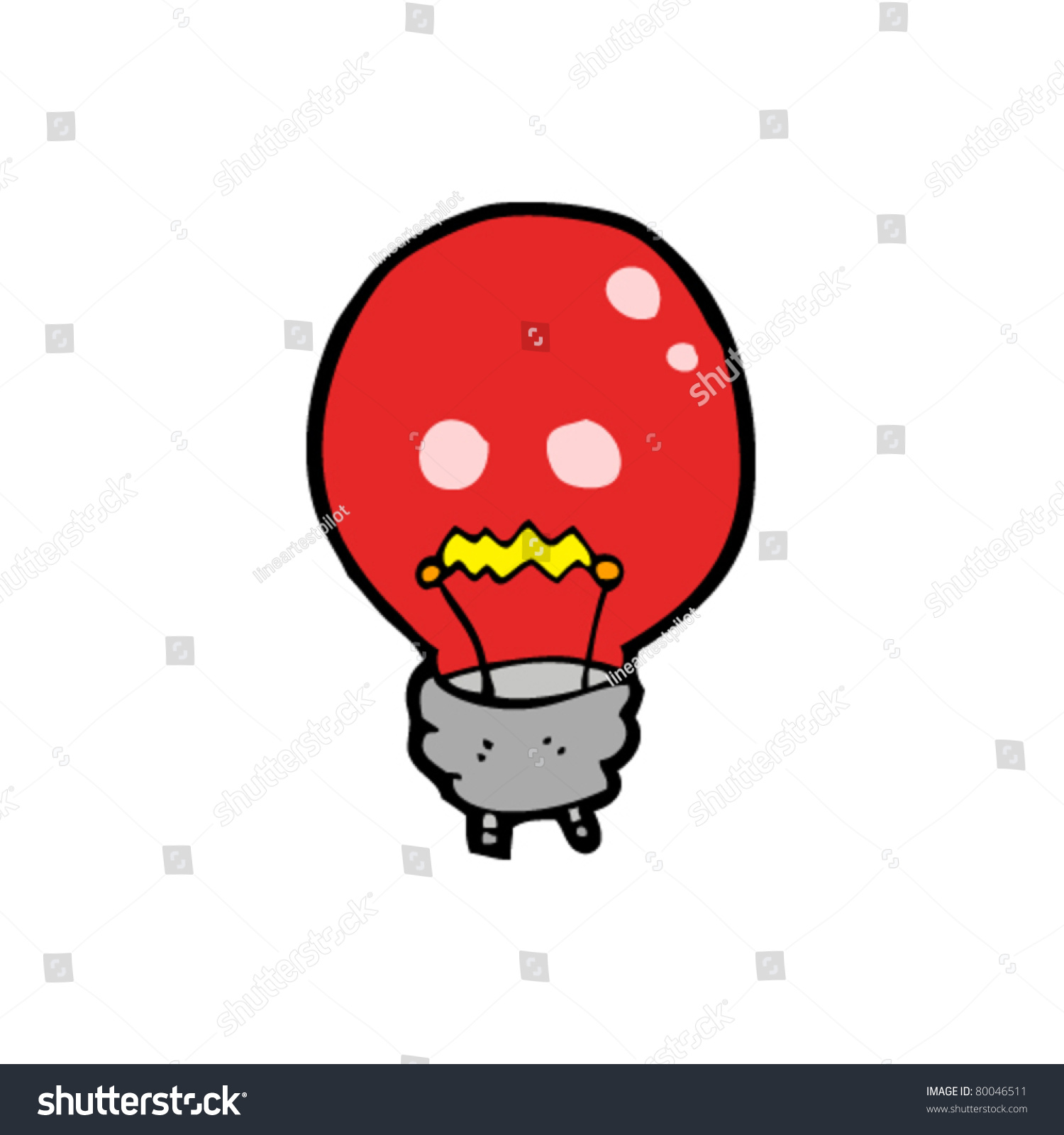 Red Light Bulb Cartoon Stock Vector (Royalty Free) 80046511